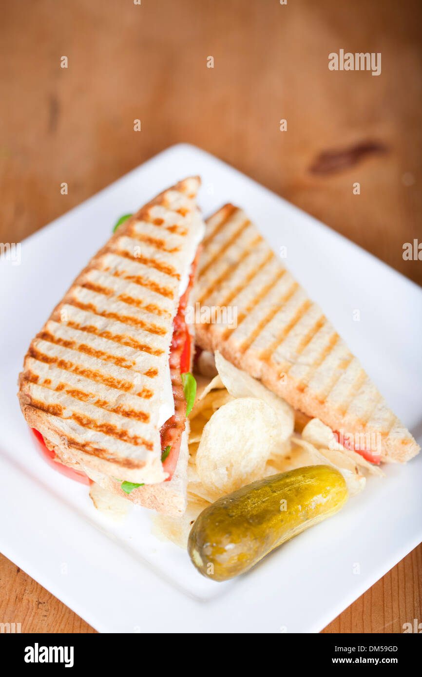 Fresh toasted panini blt sandwich with grill marks Stock Photo - Alamy