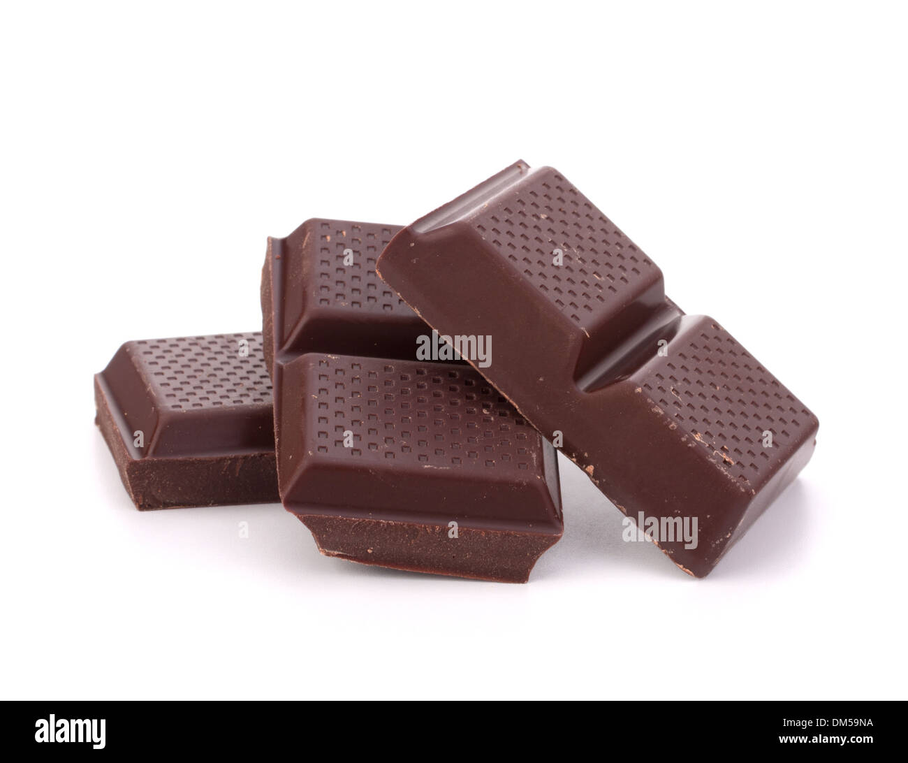 Chocolate bars stack isolated on white background Stock Photo - Alamy