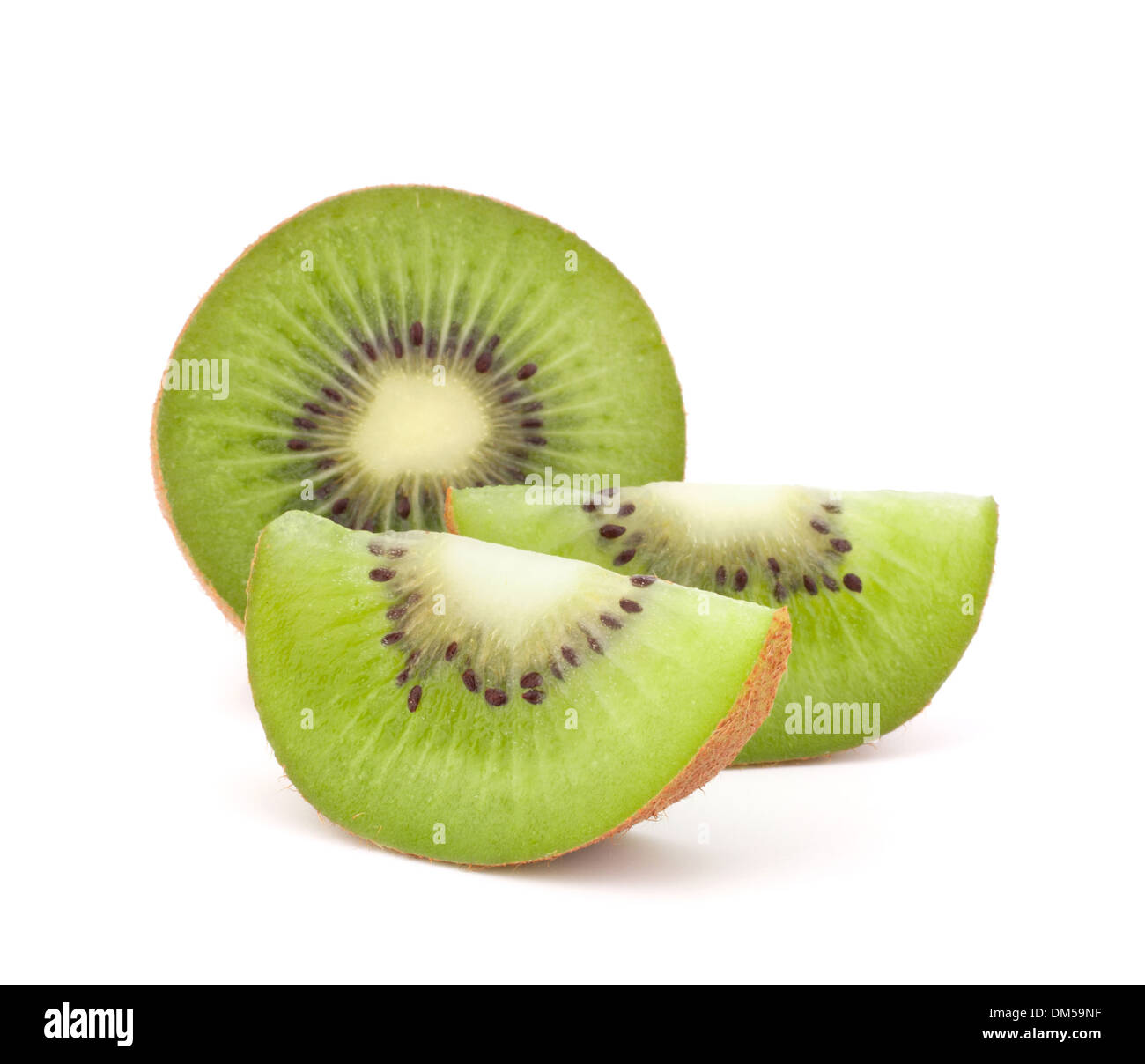 Kiwi fruit sliced segments isolated on white background cutout Stock ...