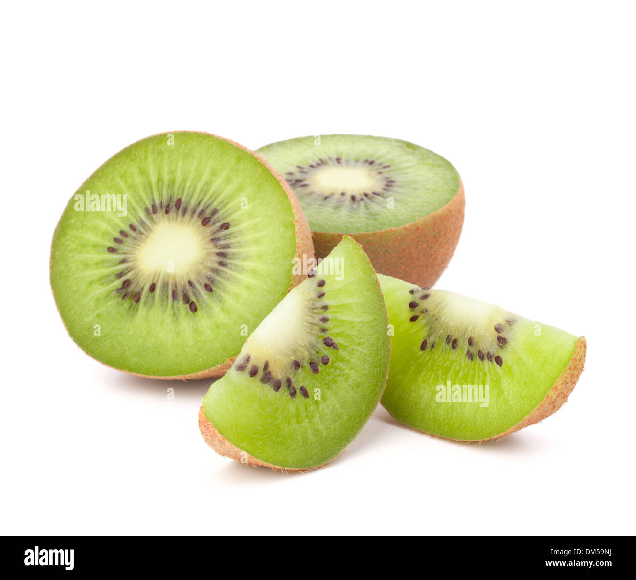 Kiwi fruit sliced segments isolated on white background cutout Stock ...