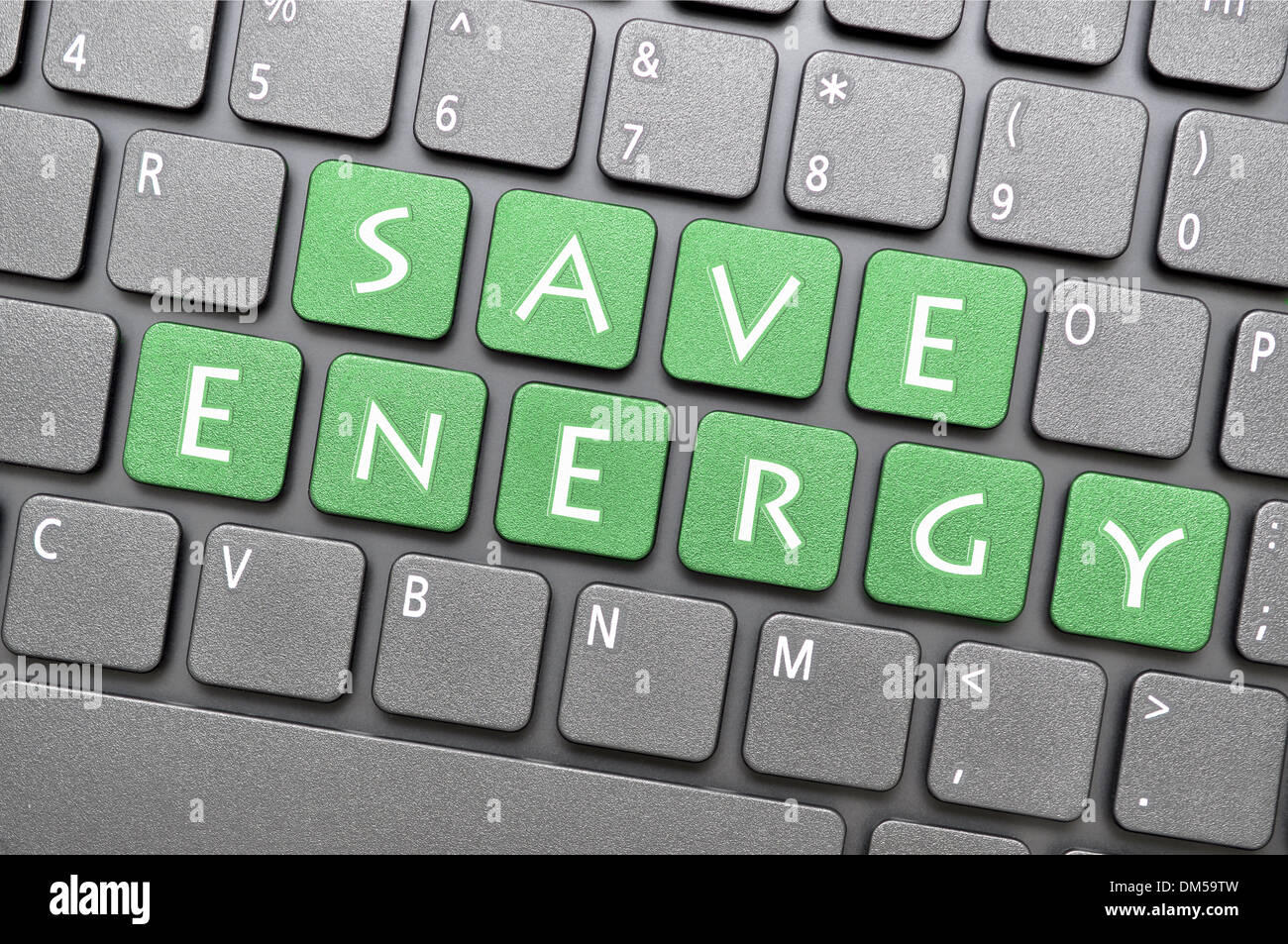 Save energy key on keyboard Stock Photo - Alamy
