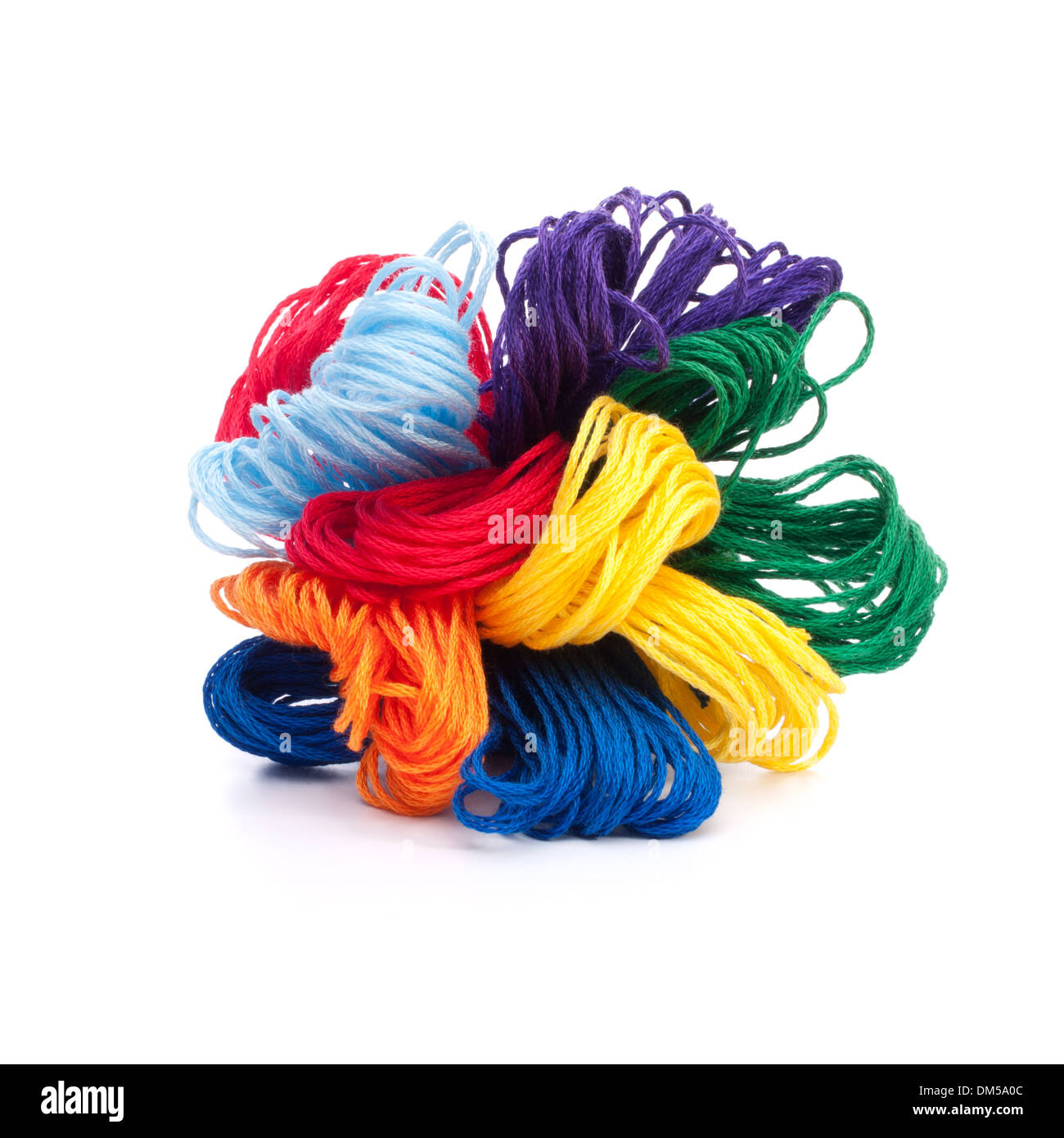 Color threads bunch isolated on white background cutout Stock Photo - Alamy