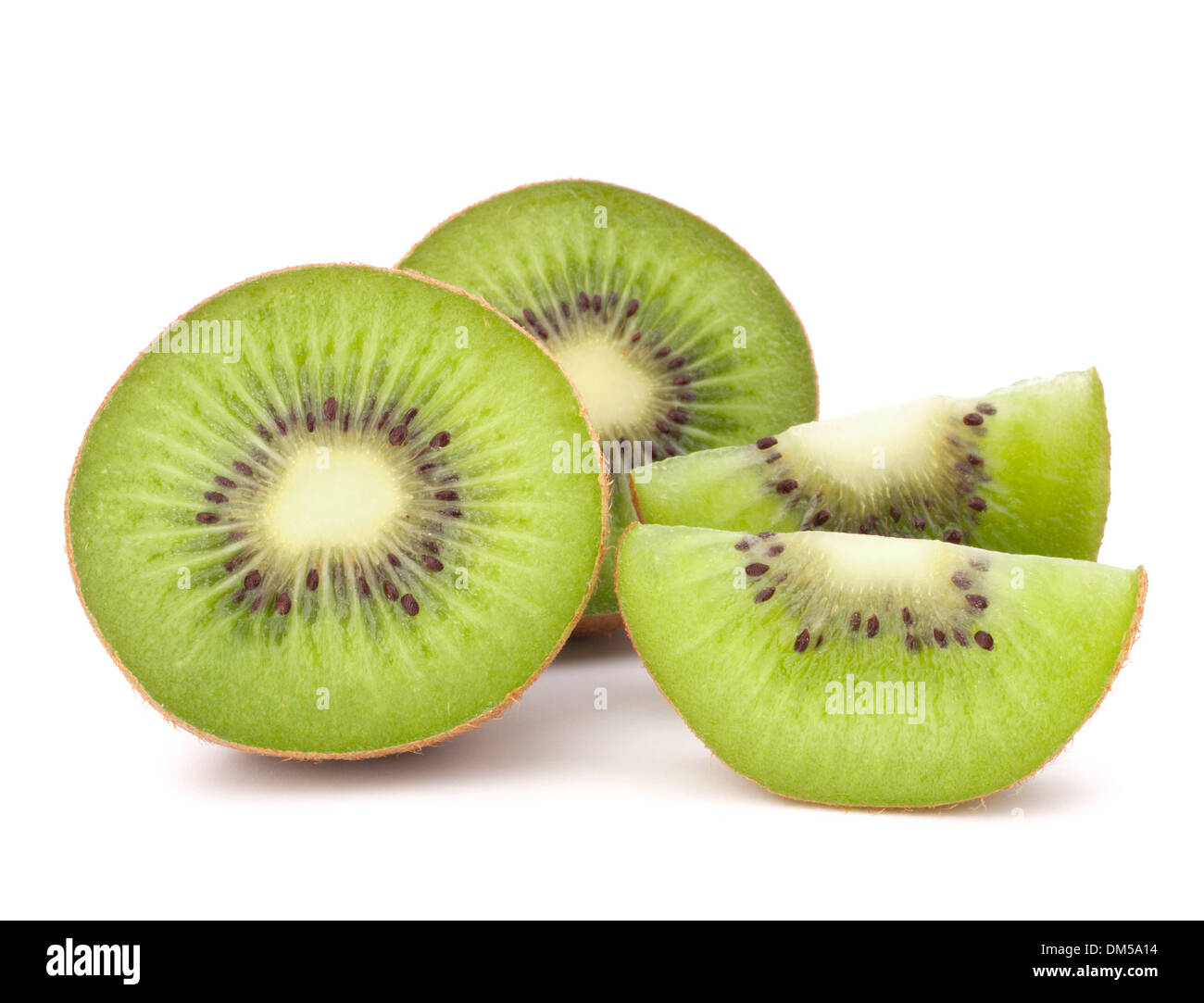 Kiwi fruit sliced segments isolated on white background cutout Stock ...