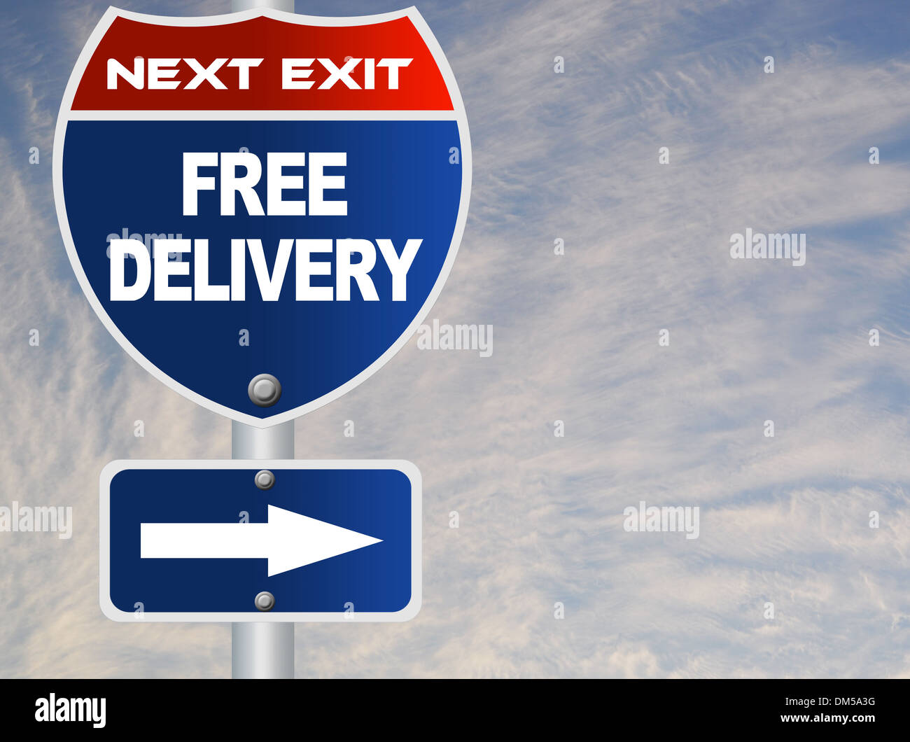 Free delivery road sign Stock Photo - Alamy