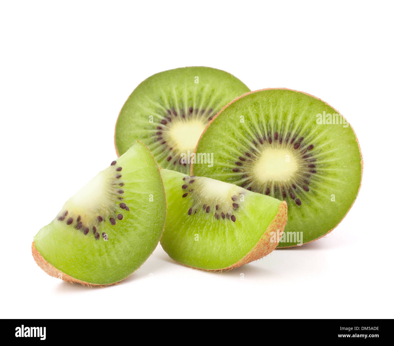 Kiwi fruit sliced segments isolated on white background cutout Stock ...