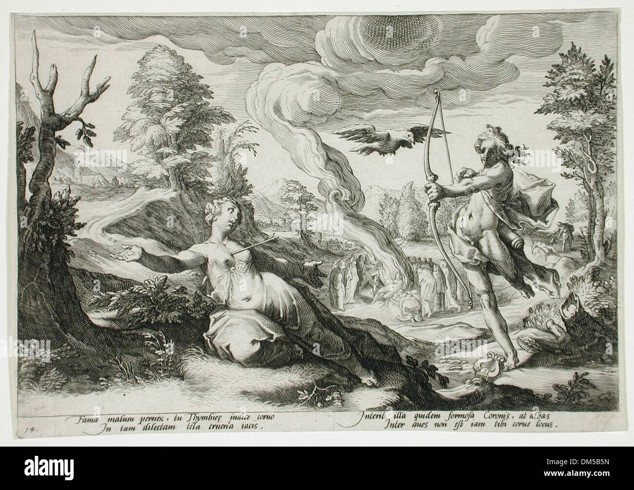 This artwork depicts Apollo, the Greek god of the sun and music, in the ...