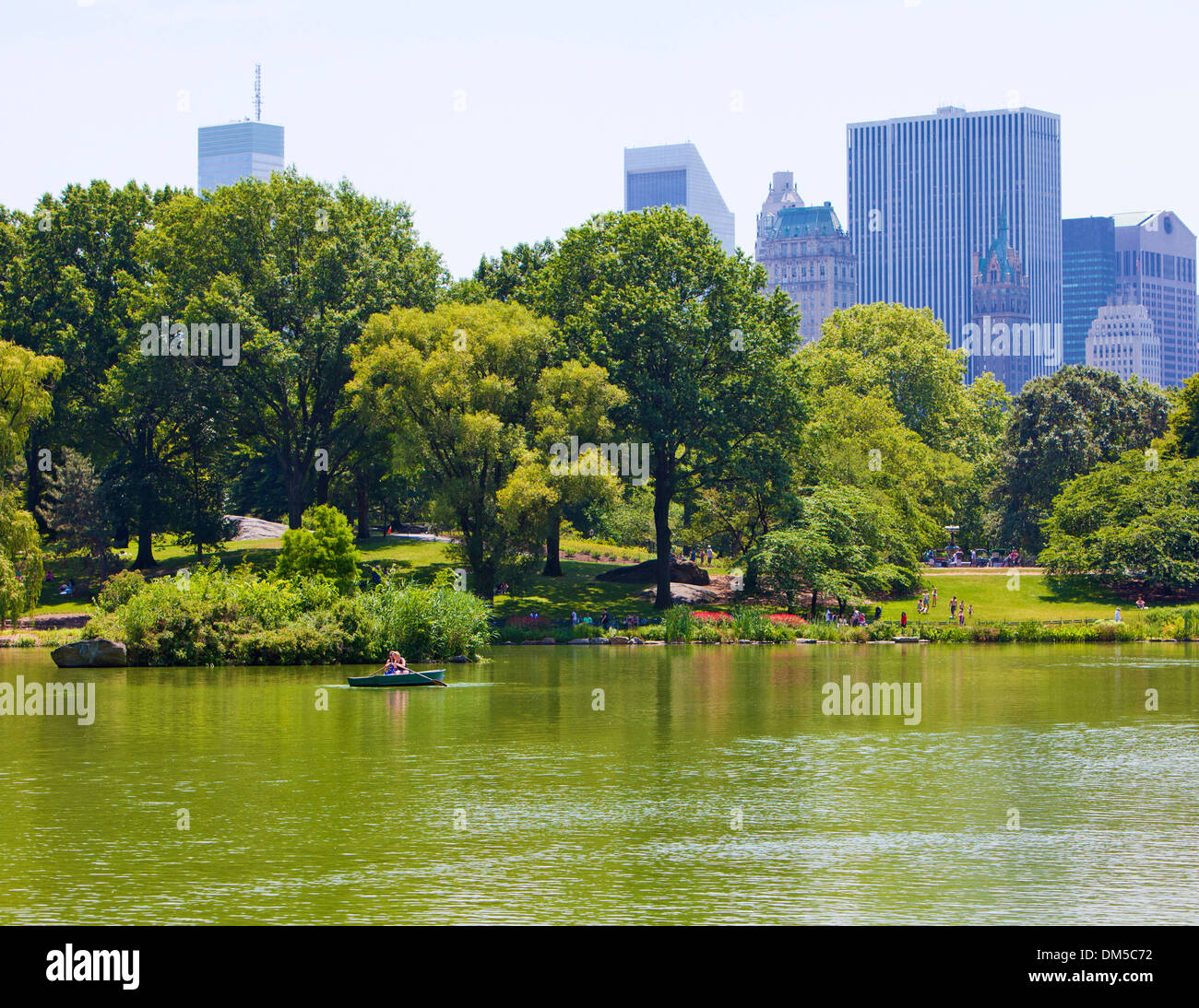 New York, NY, USA - JUNE 28: Boaters on the famous Central Park Lake ...