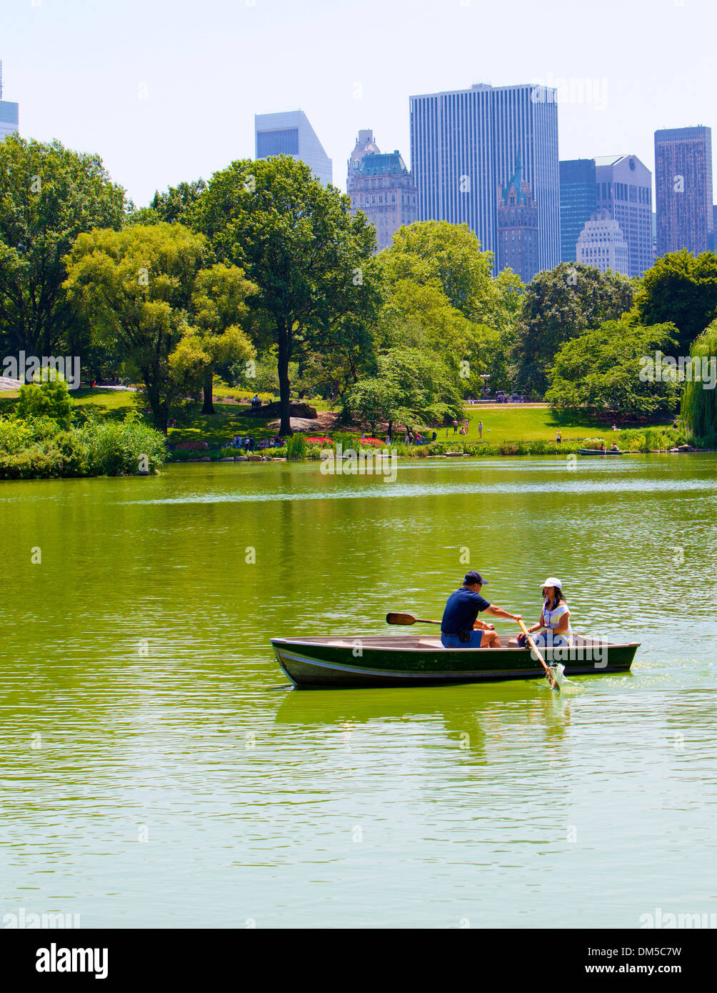 New York, NY, USA - JUNE 28: Boaters on the famous Central Park Lake ...