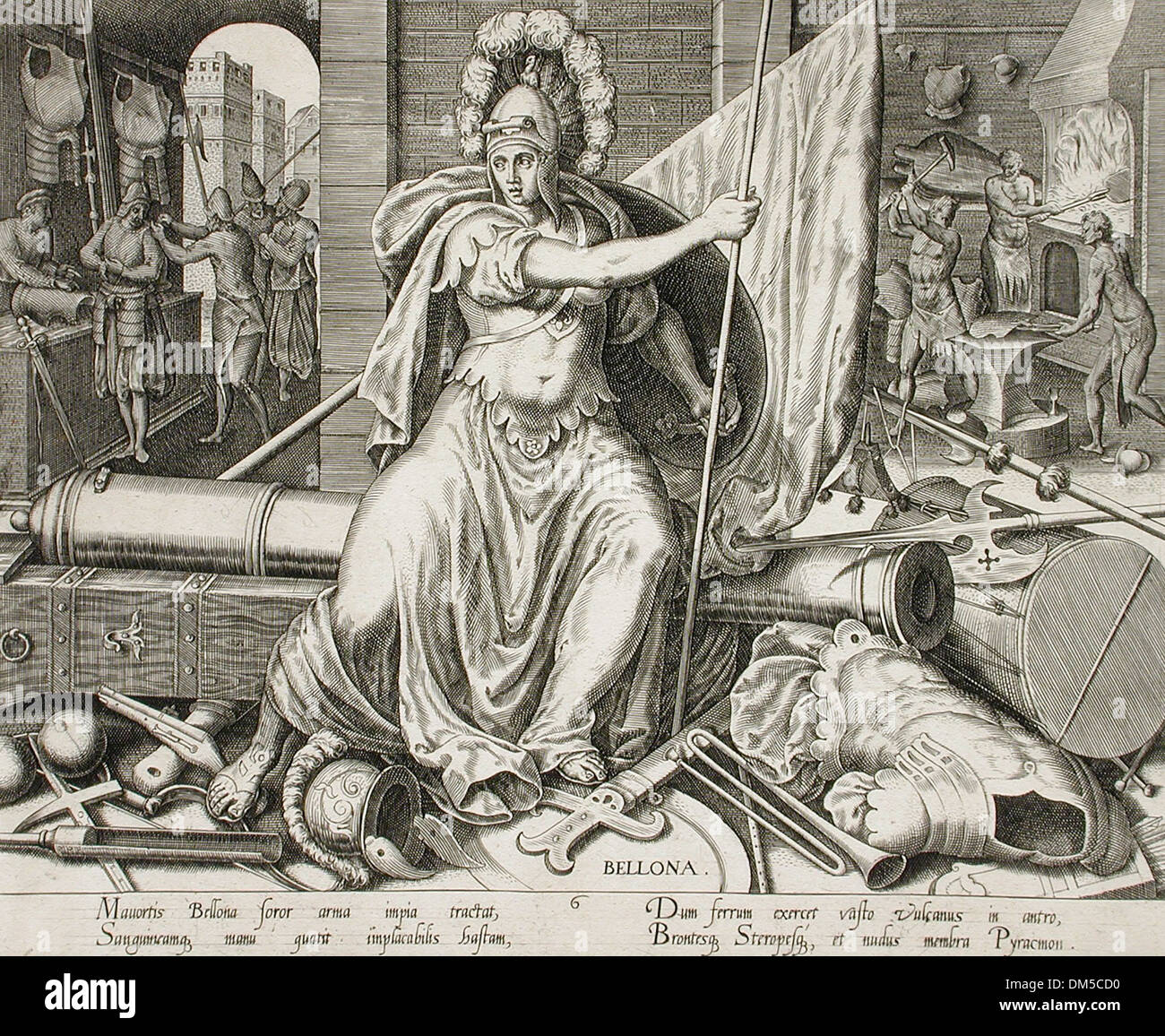 The sculpture of Bellona, the Roman goddess of war, portrays the fierce ...