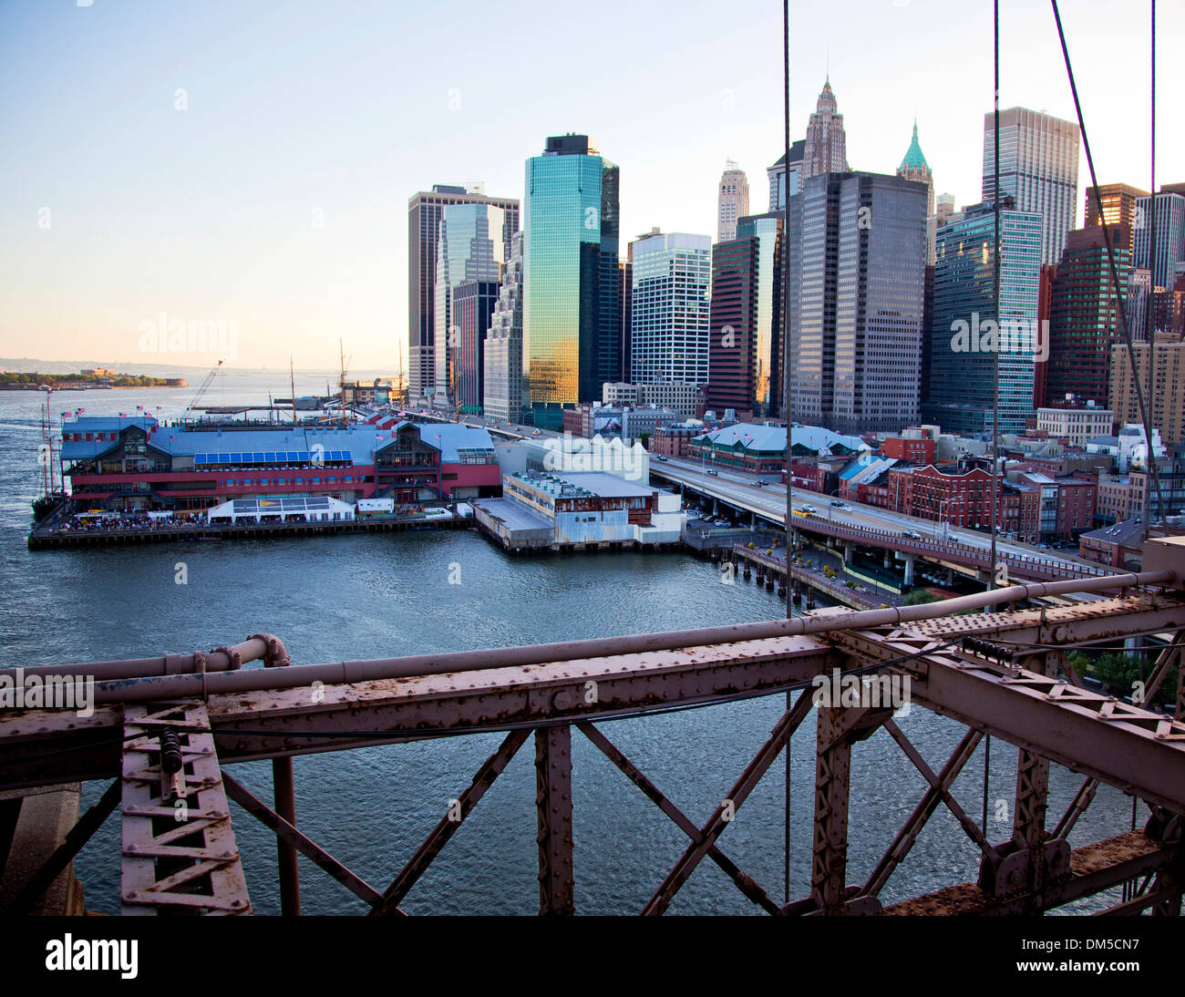 Lower Manhattan from the Brooklyn Bridge in new York Stock Photo - Alamy Lower Manhattan from the Brooklyn Bridge in new York Stock Photo - Alamy