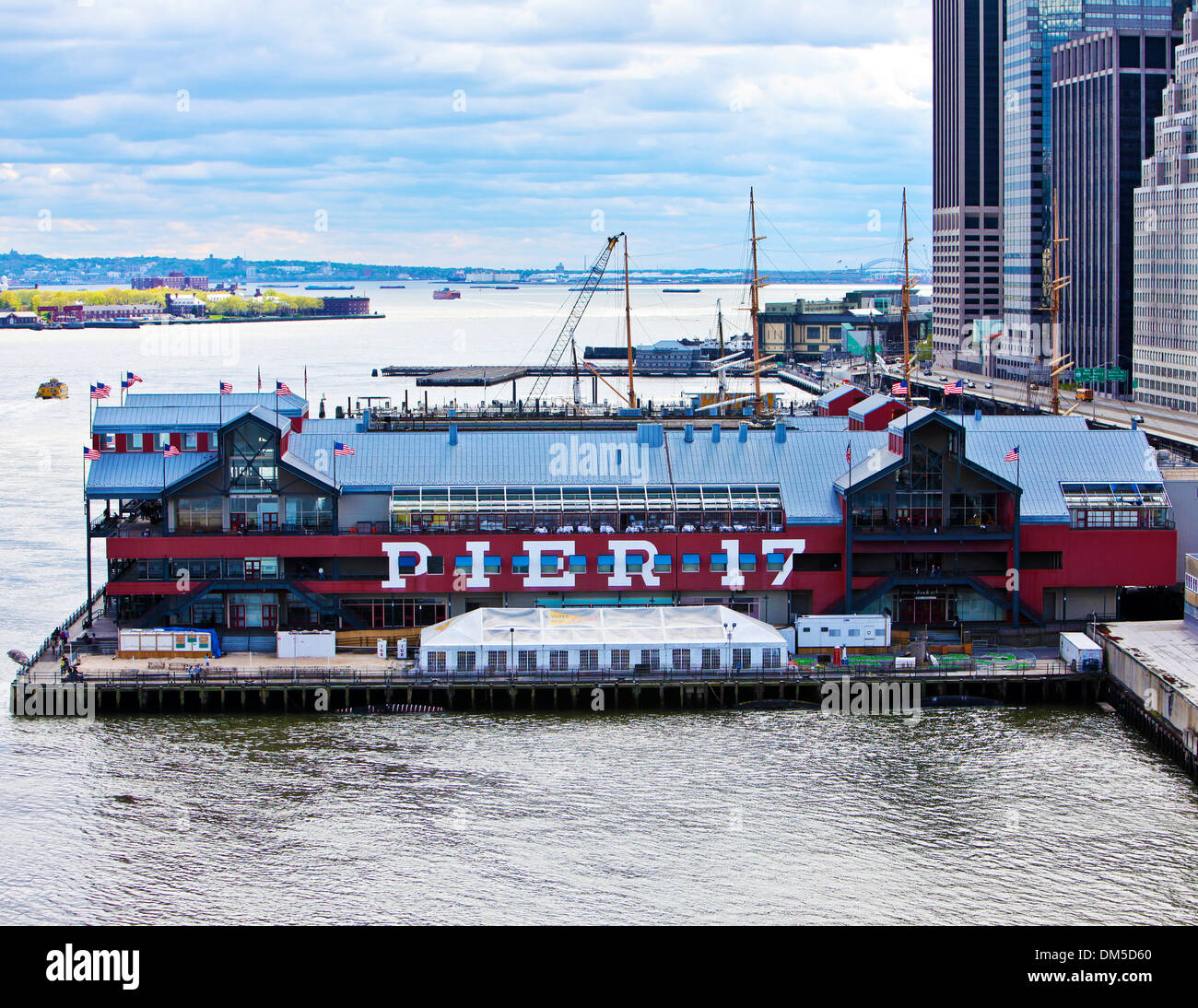 NEW YORK - APRIL 18: Historic South Street Seaport and Pier 17 in New ...