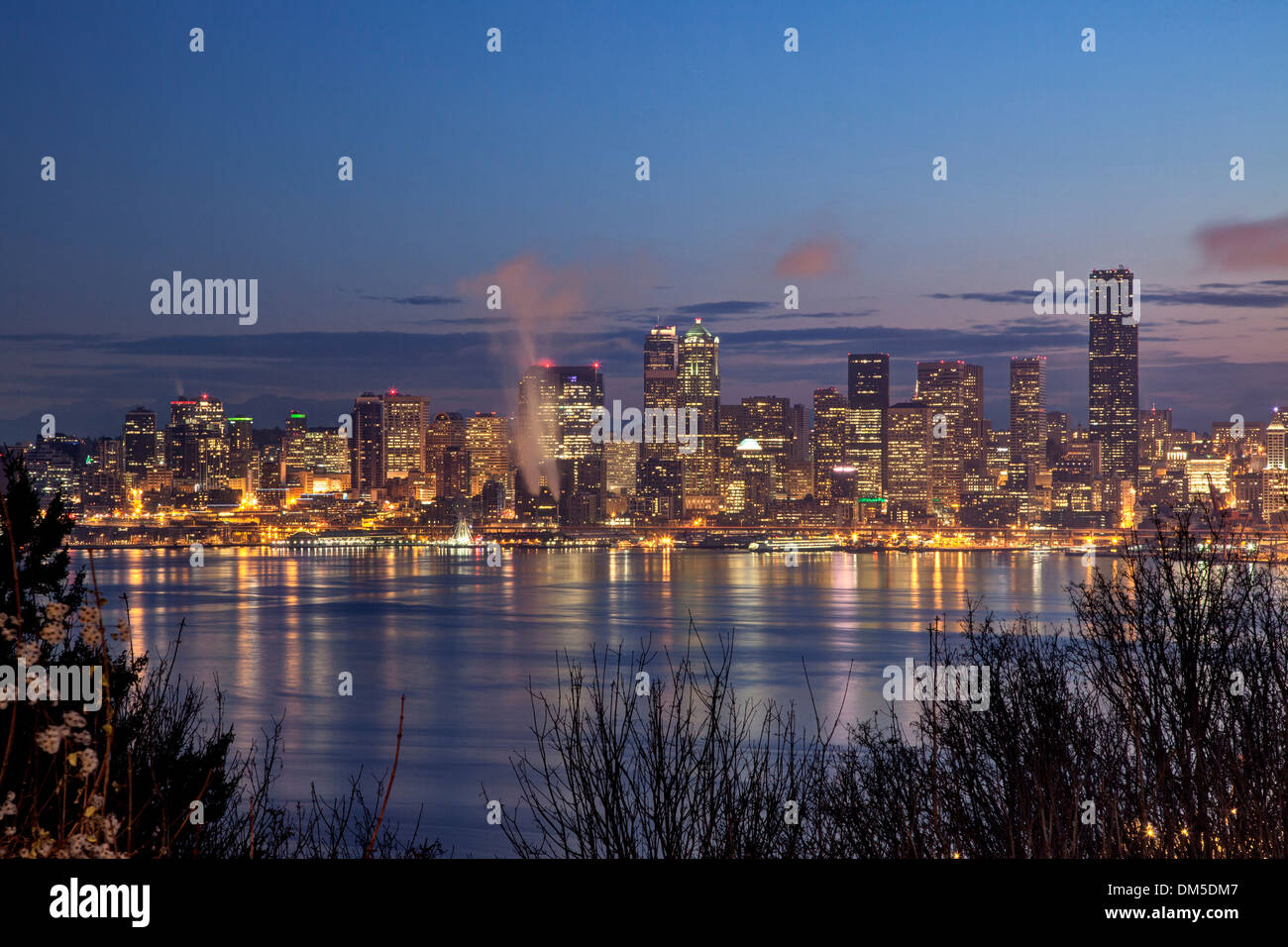 Seattle, Wa - Double Exposure with Sunrise/Set plus city lights. No ...