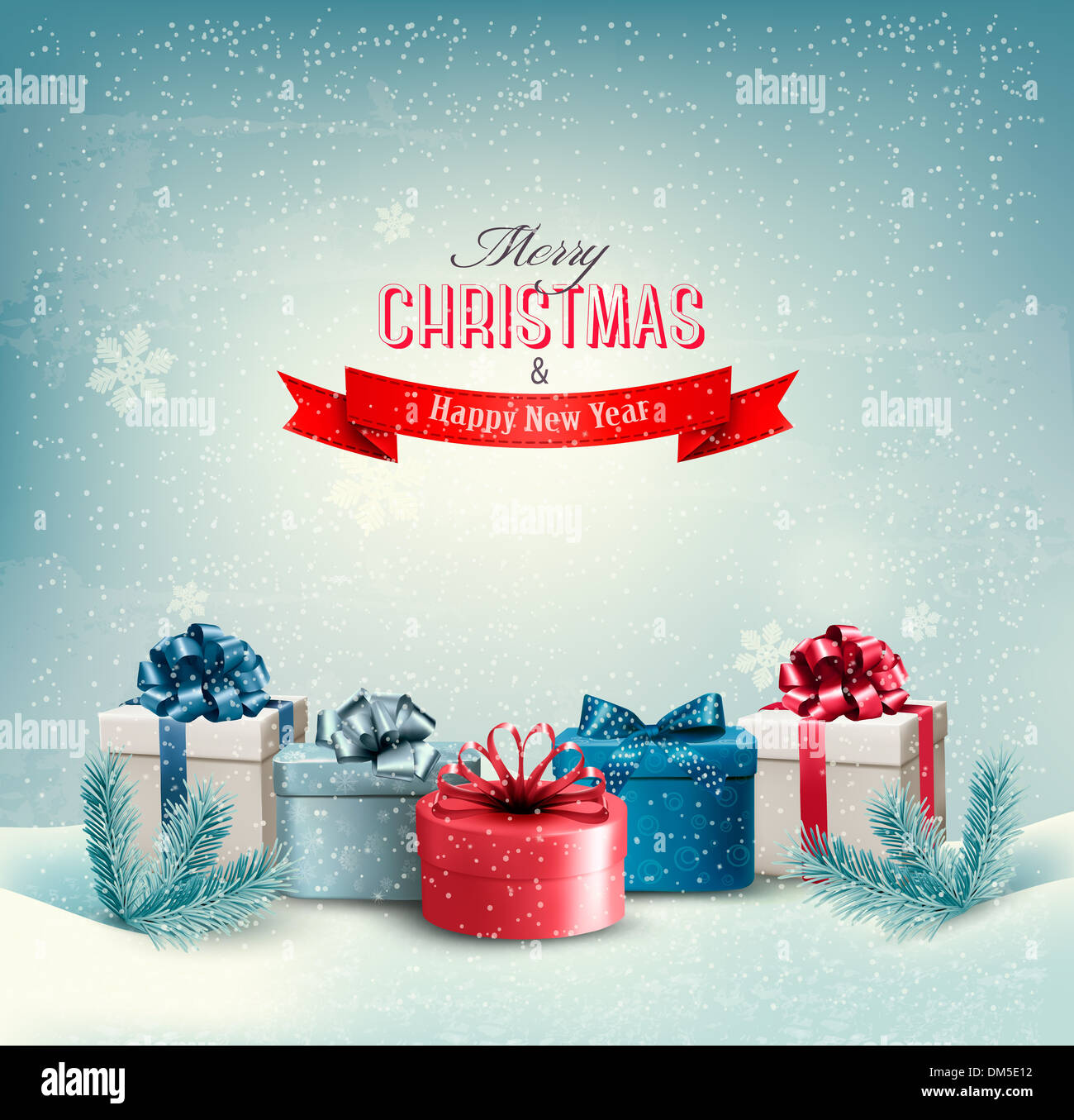Christmas holiday background with presents. Vector Stock Photo - Alamy