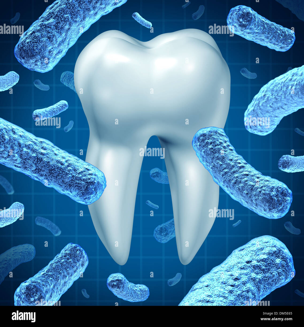 Dental hygiene as an oral health symbol with a single molar and a group ...
