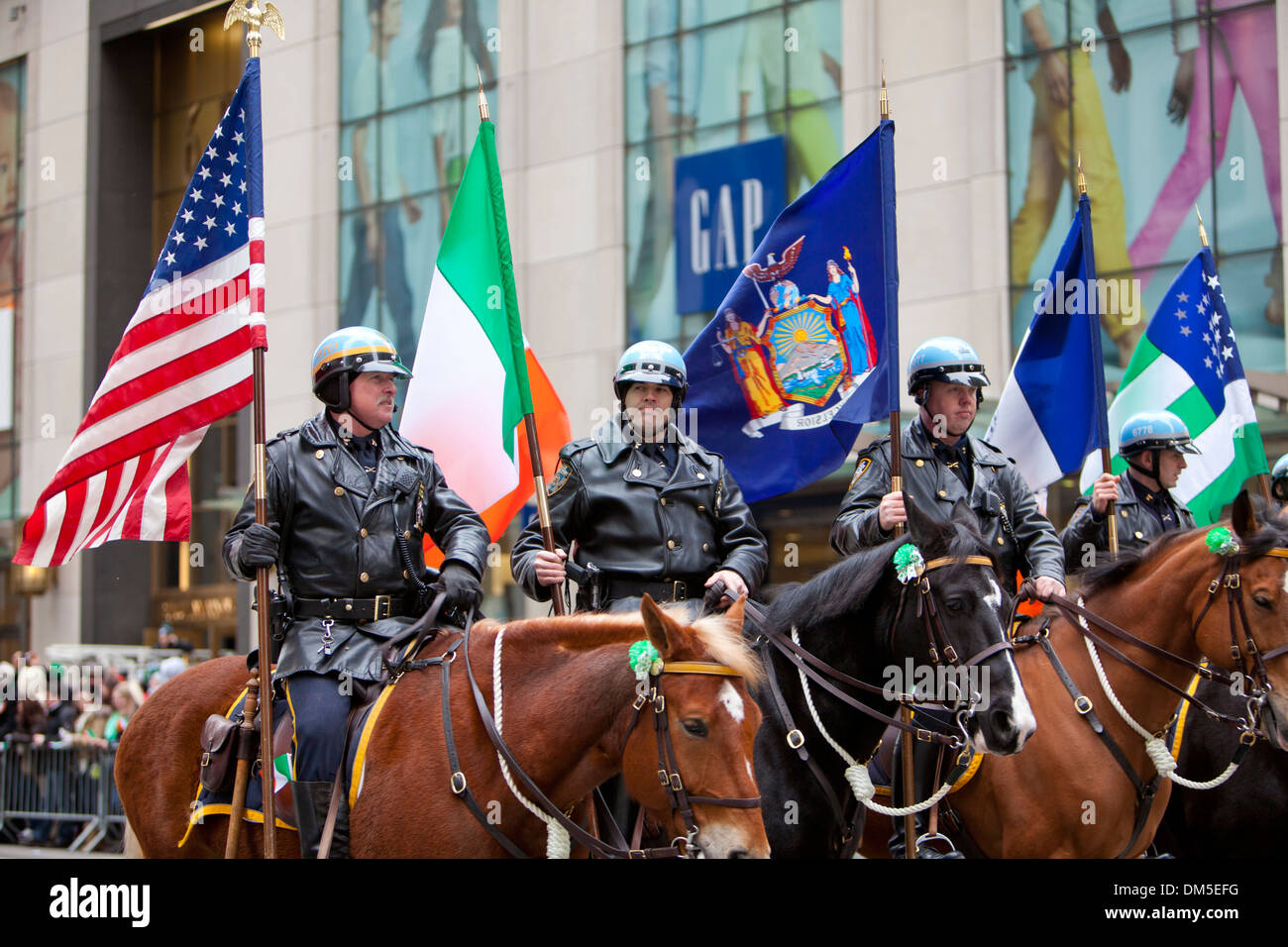 NEW YORK, NY, USA - MAR 16: Police Department at the St. Patrick's Day ...