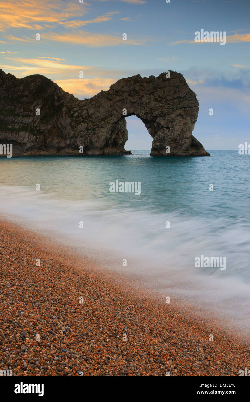 Arch bridge bay Dorset Durdle Door England Europe erosion rock cliff ...