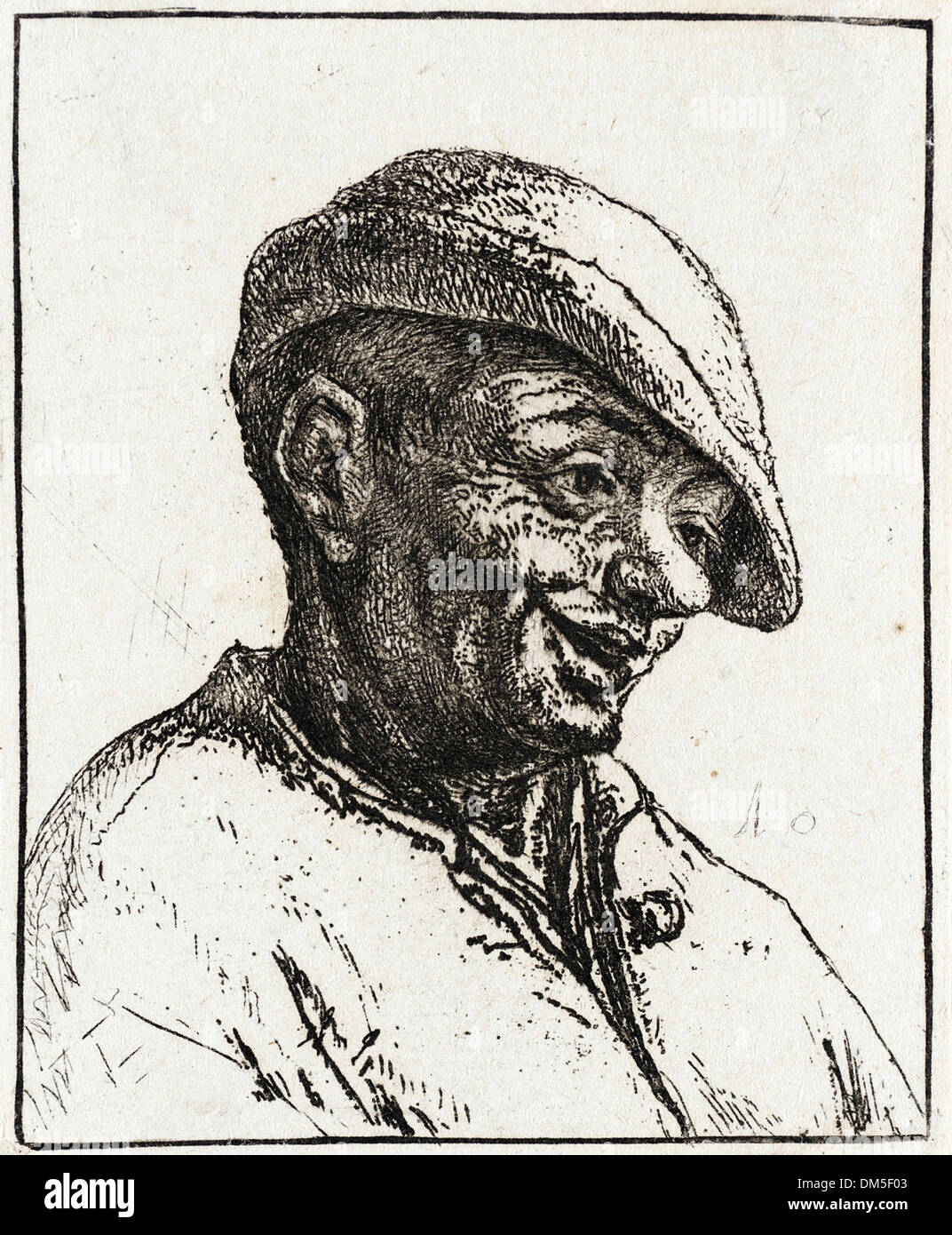 This bust depicts a peasant with a joyful expression, capturing the ...