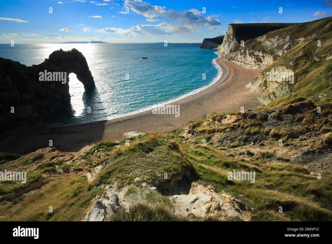 Arch bridge bay Dorset Durdle Door England Europe erosion rock cliff ...