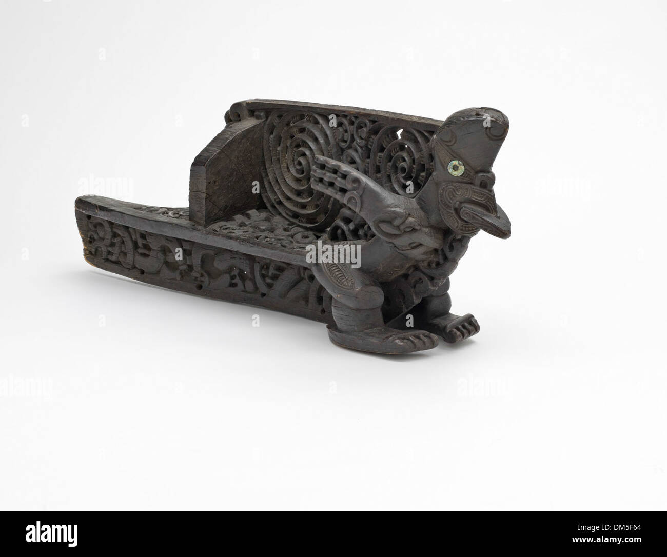 This canoe prow, known as a tauihu, is a traditional Polynesian object ...