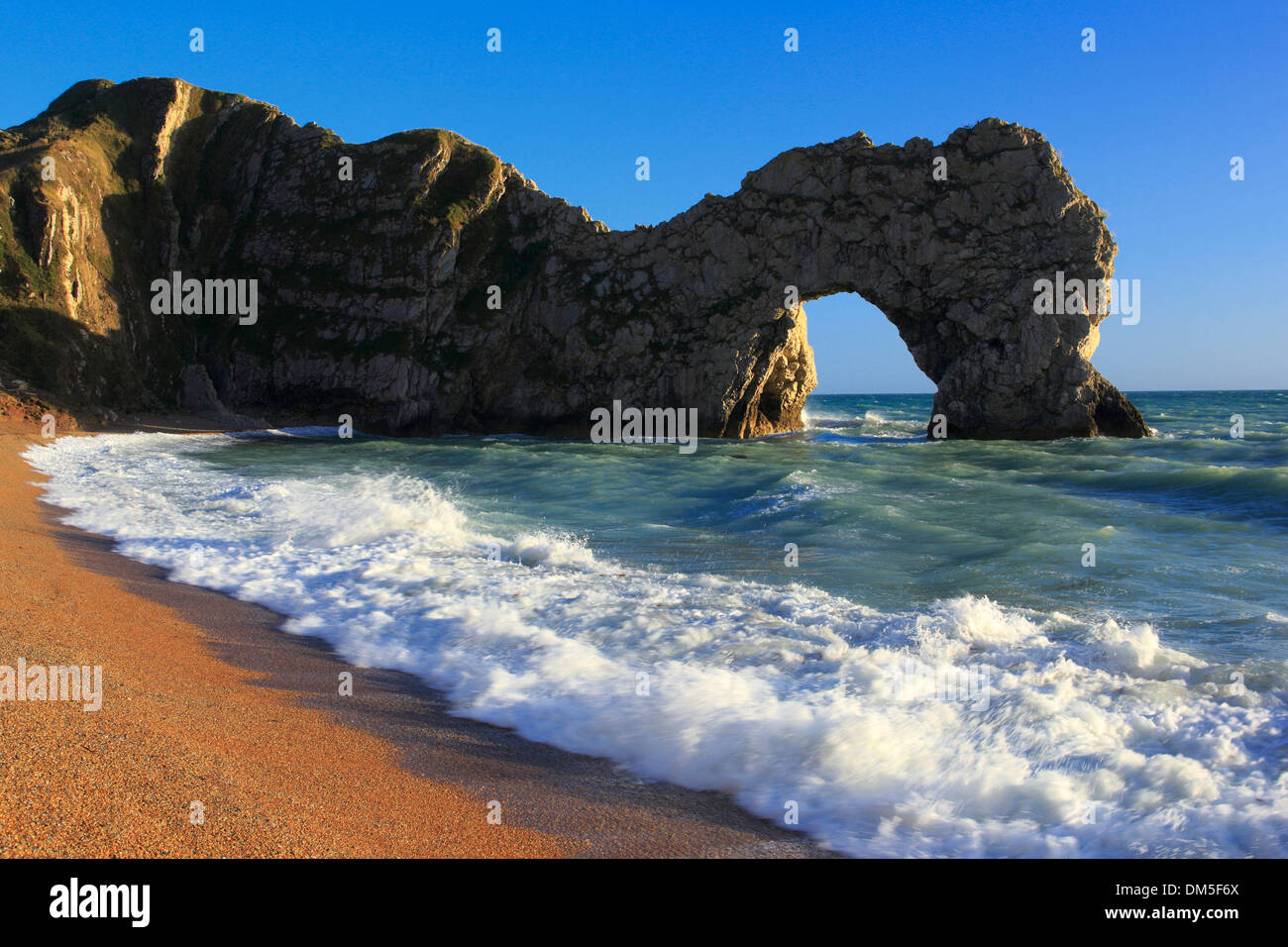 Arch bridge bay Dorset Durdle Door England Europe erosion rock cliff ...