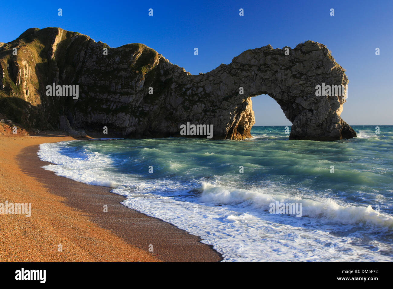 Arch bridge bay Dorset Durdle Door England Europe erosion rock cliff ...