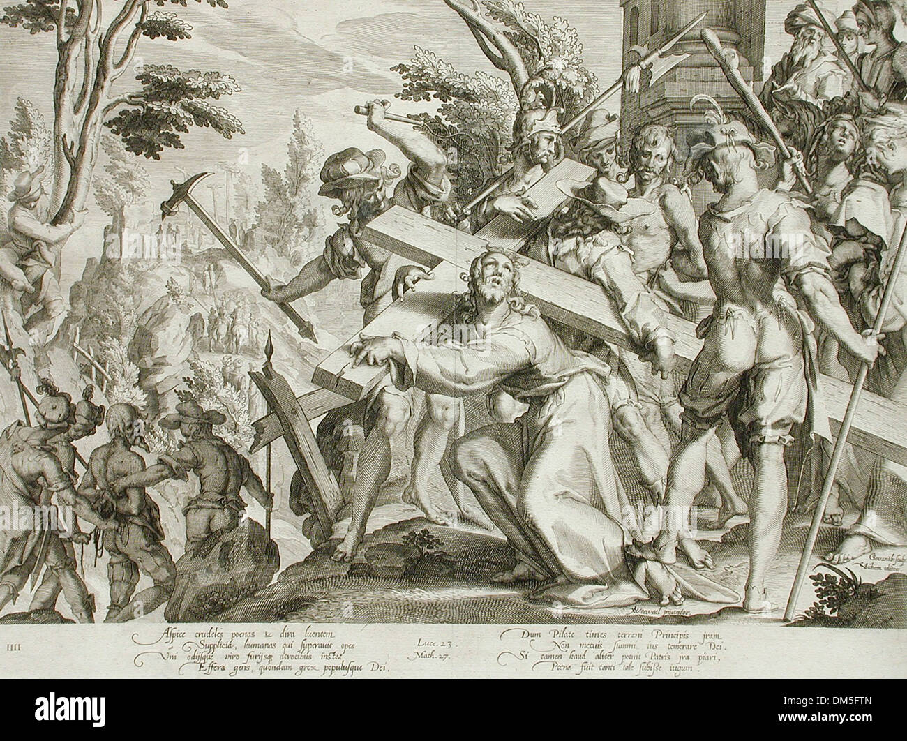 This depiction of Christ carrying the cross captures the moment of ...