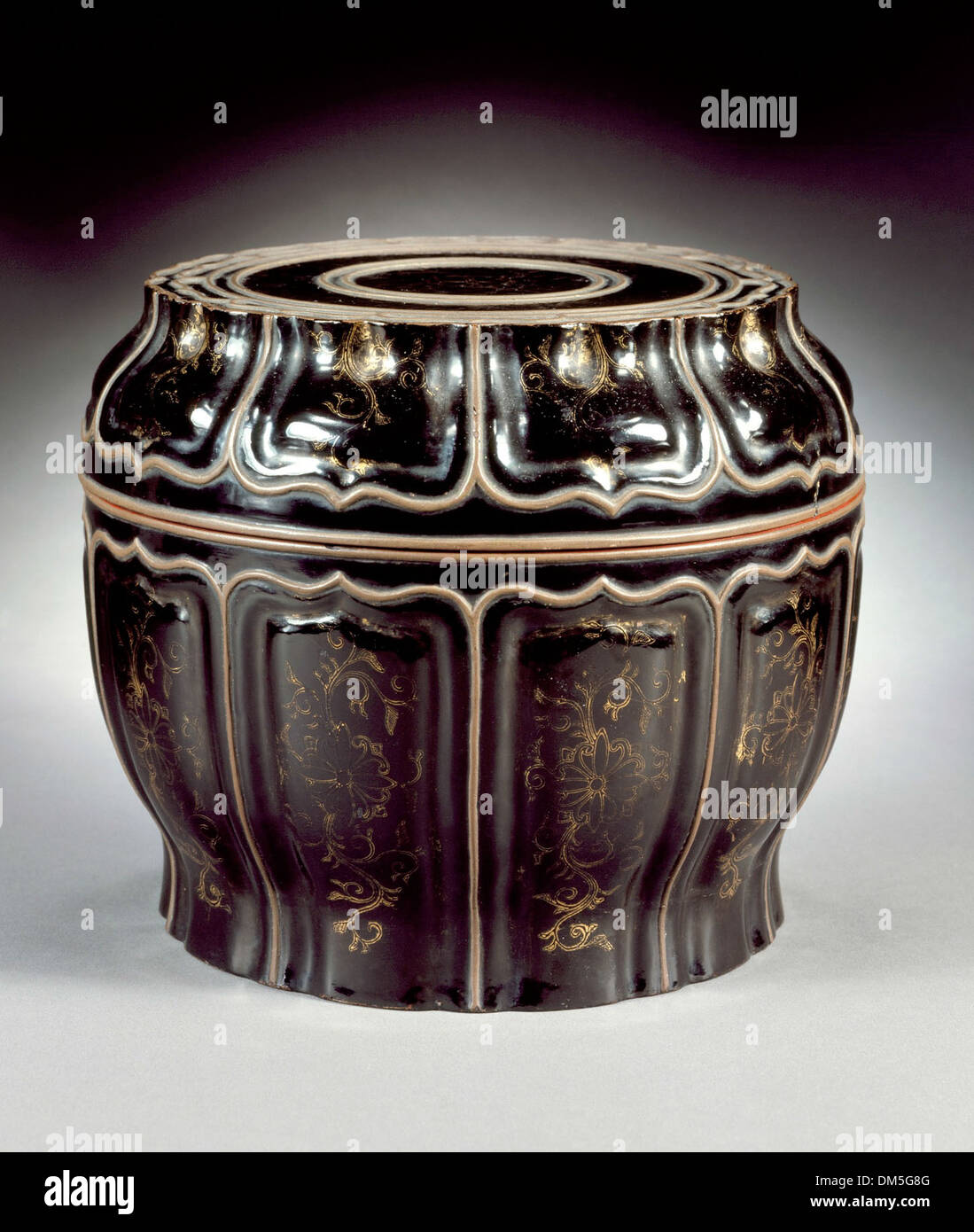 This cosmetic box, or lian, is designed in the form of a lotus pod and ...