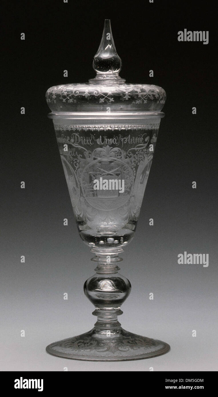This covered commemorative goblet is a finely crafted object, likely ...