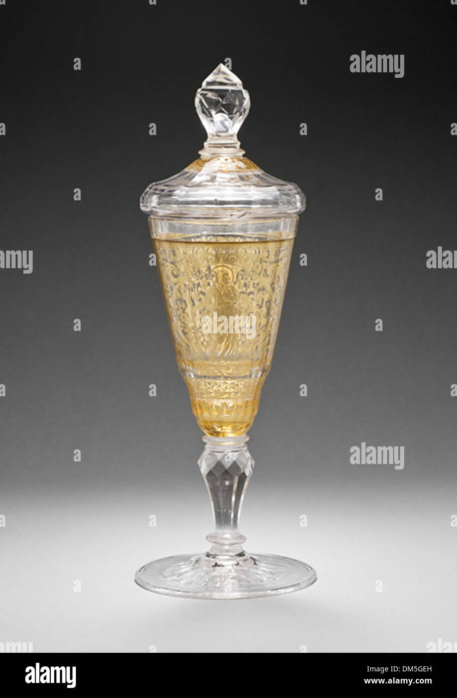 This covered goblet features an image of St. Judas Thaddeus, a ...