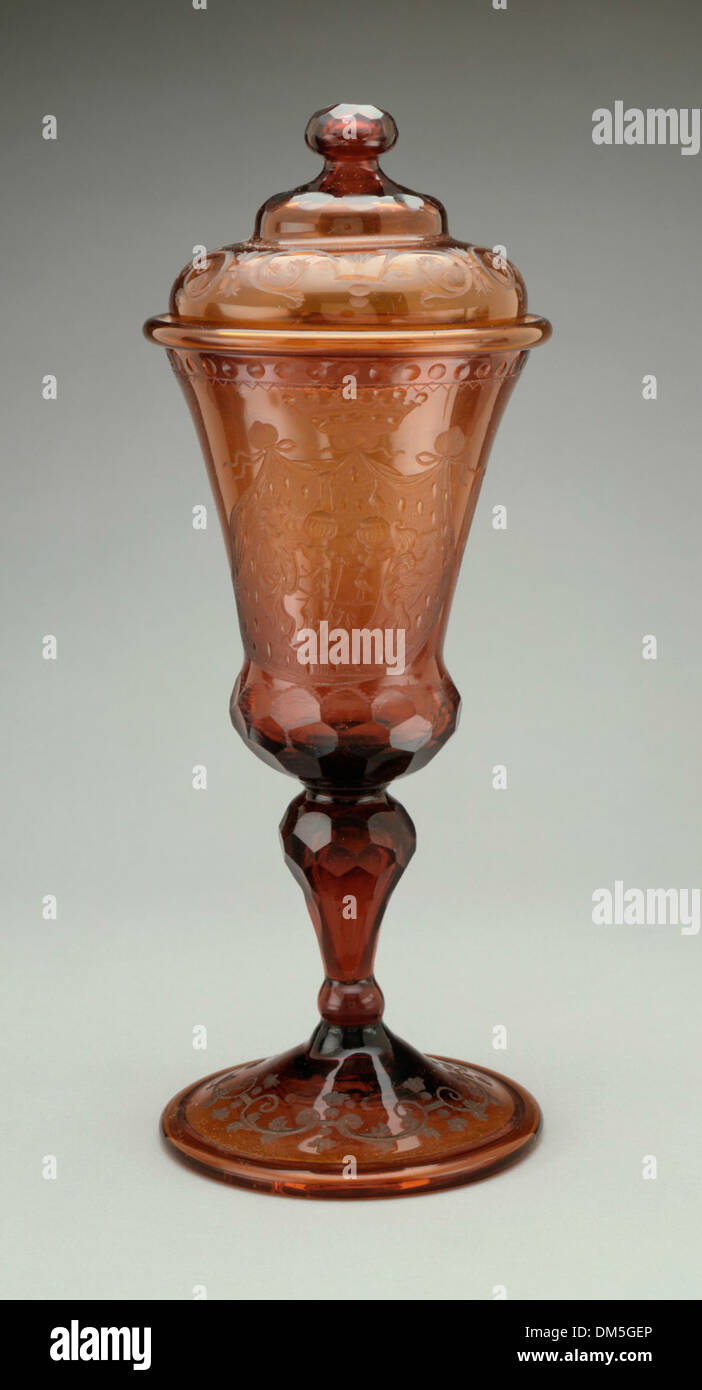 This covered marriage goblet features a detailed design and symbolic ...