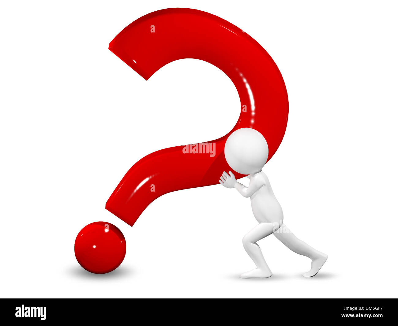 3d illustration of a man and a question mark Stock Photo - Alamy