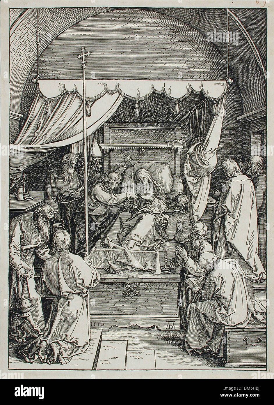 An artwork depicting the death of the Virgin Mary, a significant ...