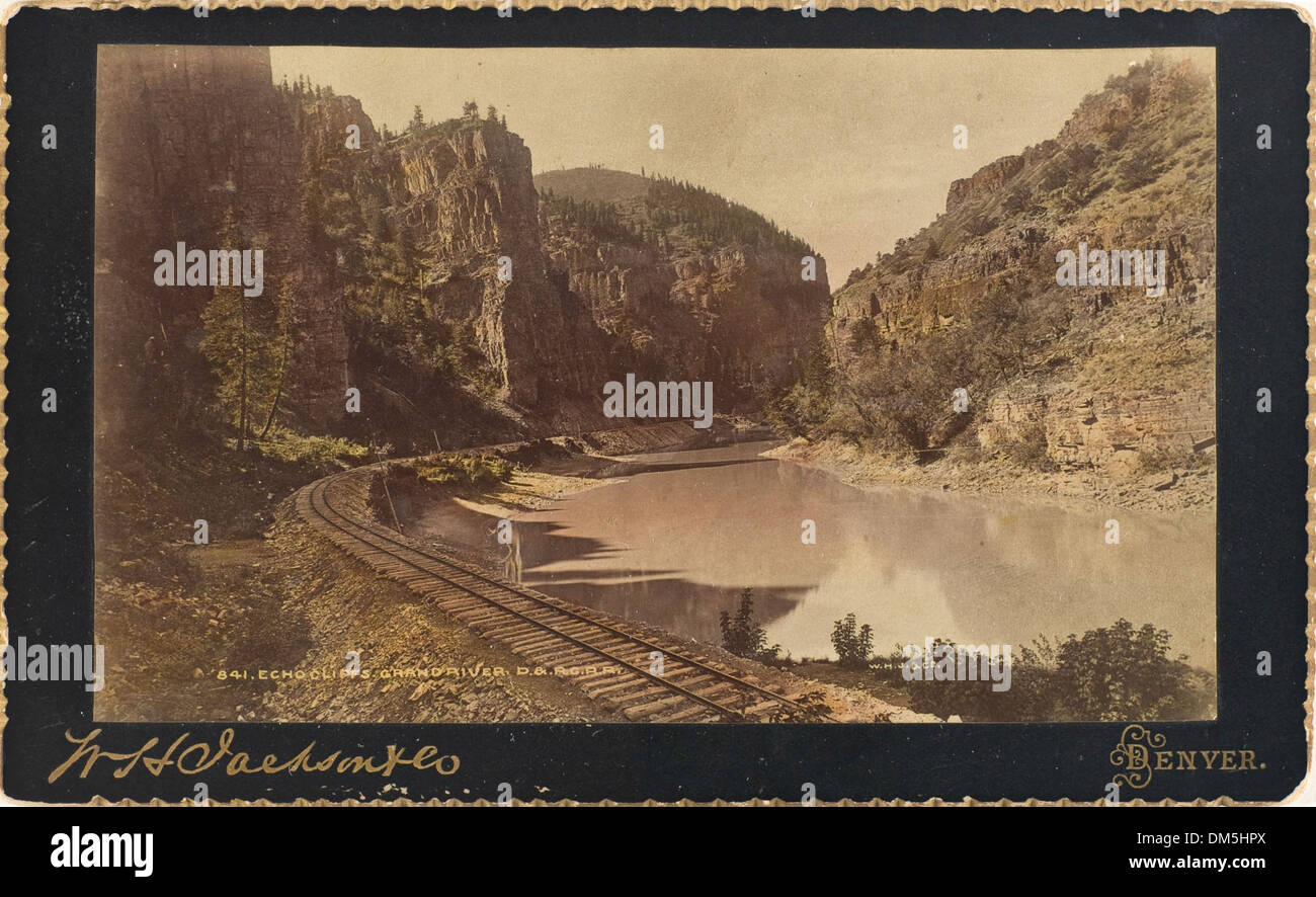 This landscape depicts Echo Cliffs Canyon and the Grand River ...