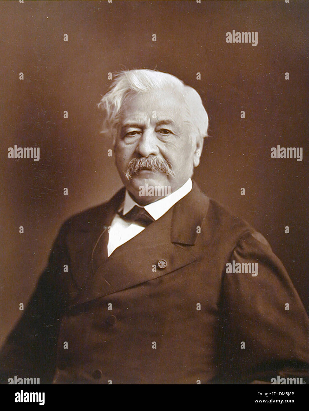 Ferdinand de Lesseps, known for his work on the Suez Canal, is depicted ...