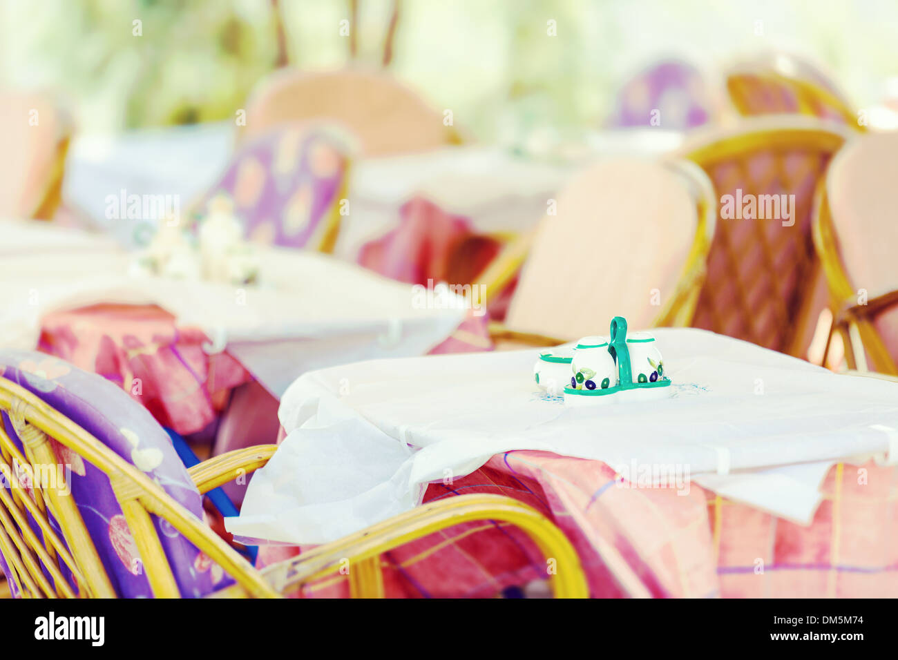 Tables restaurant blue sea hi-res stock photography and images - Alamy