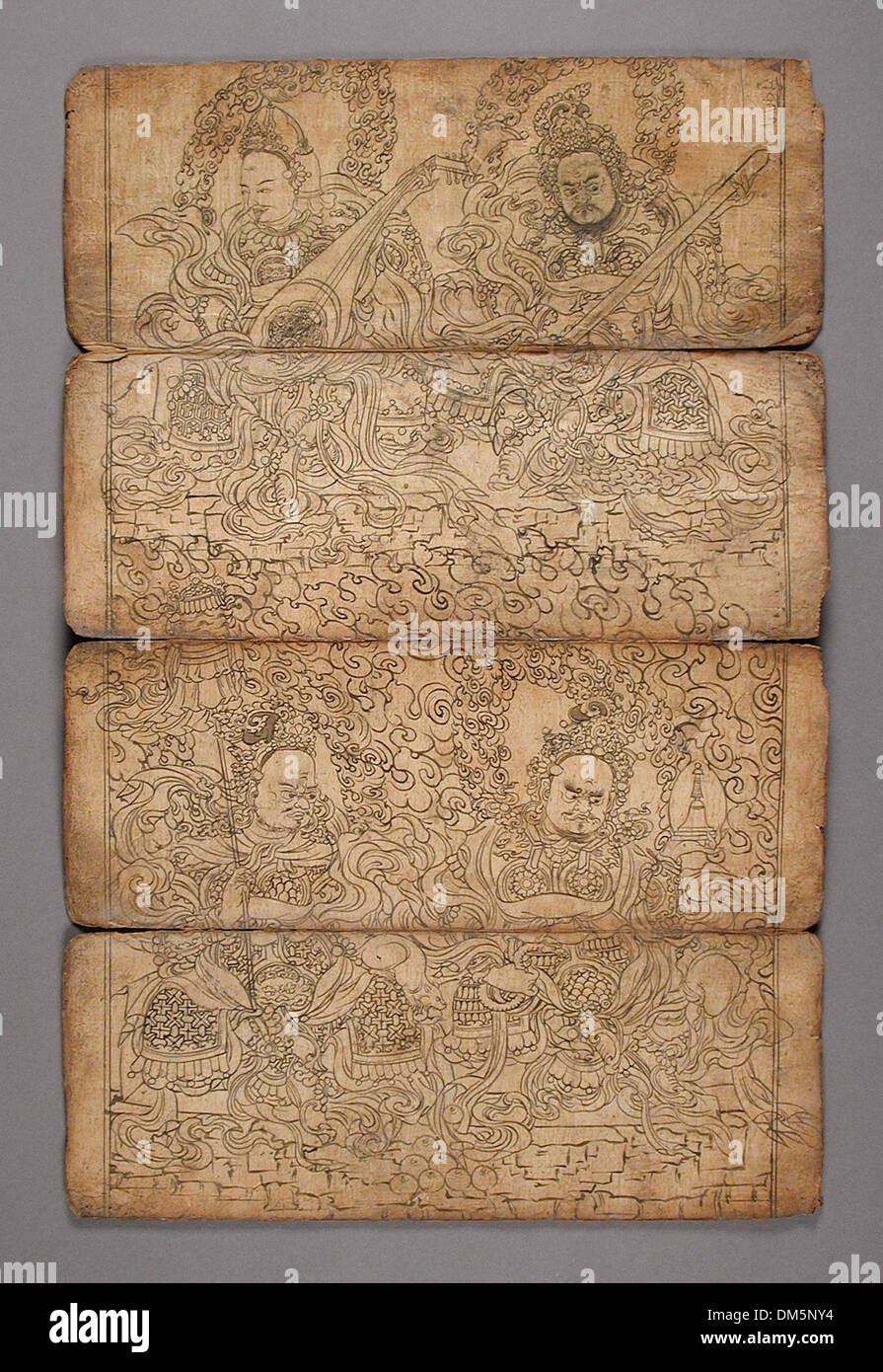 These folios from a book of iconography provide visual representations ...