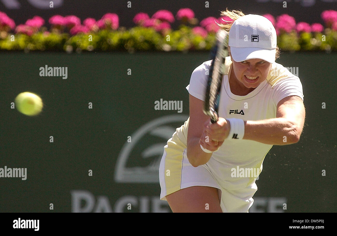March 11, 2005; Indian Wells, CA, USA; WTA tennis pro KIM CLIJSTERS ...