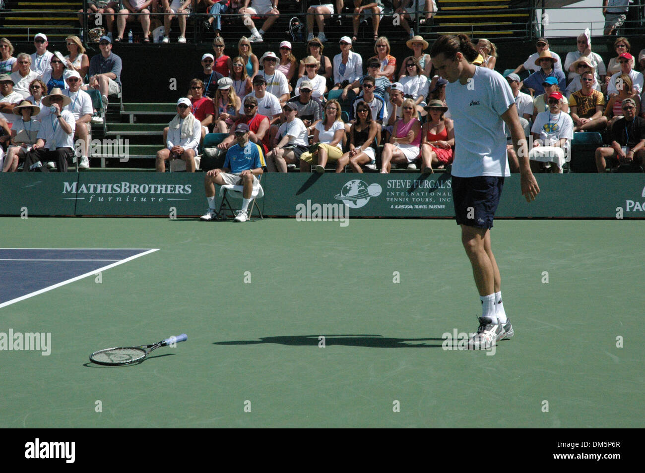 Mar 13, 2005; Indian Wells, CA, USA; TOMMY HAAS throws his racket in ...