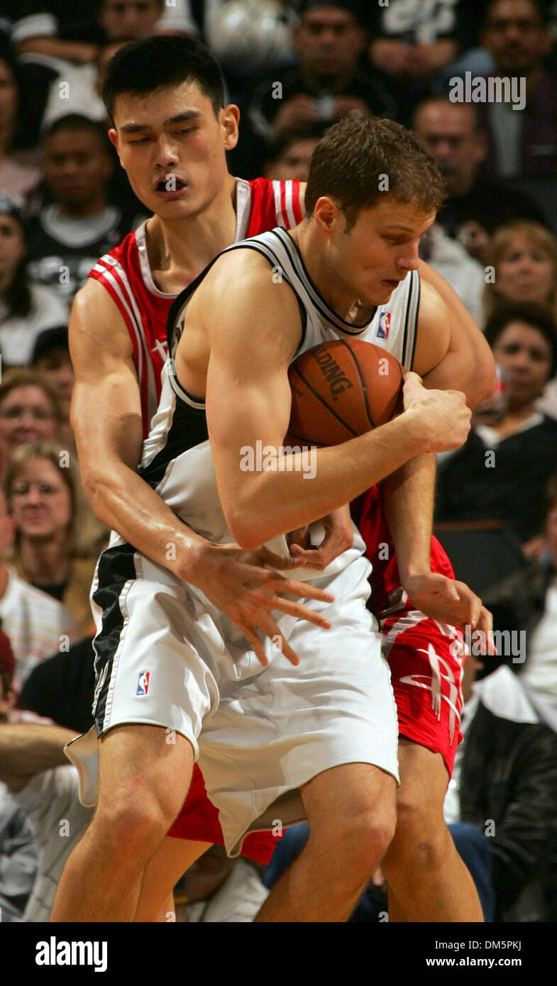 Mar 27, 2005; San Antonio, TX, USA; Houston Rockets Yao Ming atttempts ...