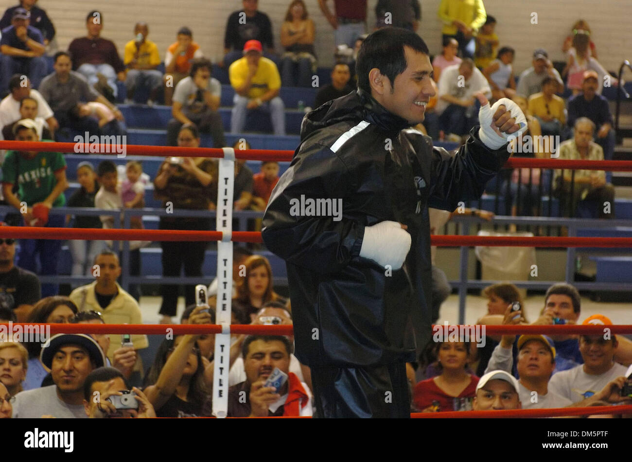Apr 03, 2005; El Paso, TX, USA; WBC Super Featherweight Champion MARCO ...