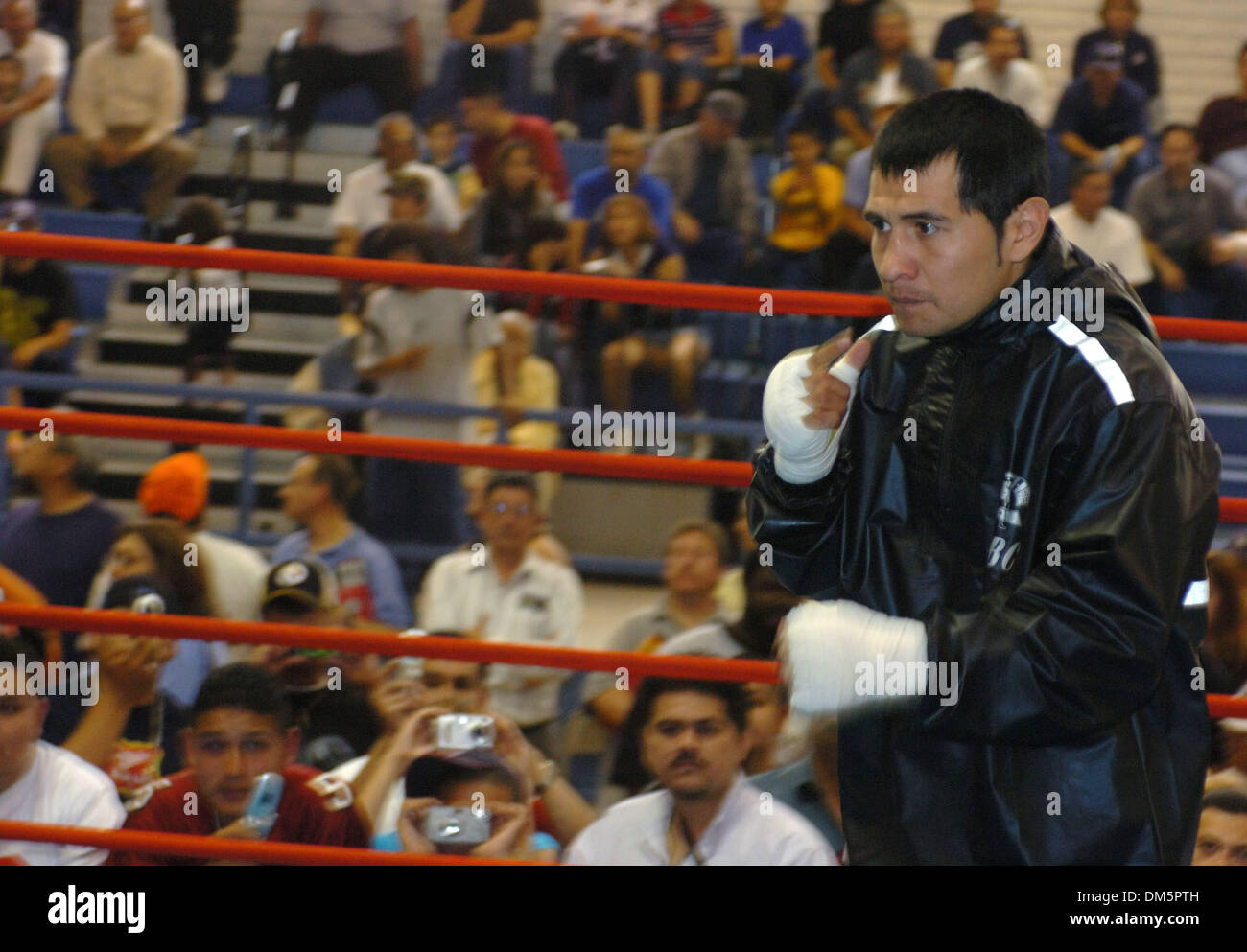 Apr 03, 2005; El Paso, TX, USA; WBC Super Featherweight Champion MARCO ...