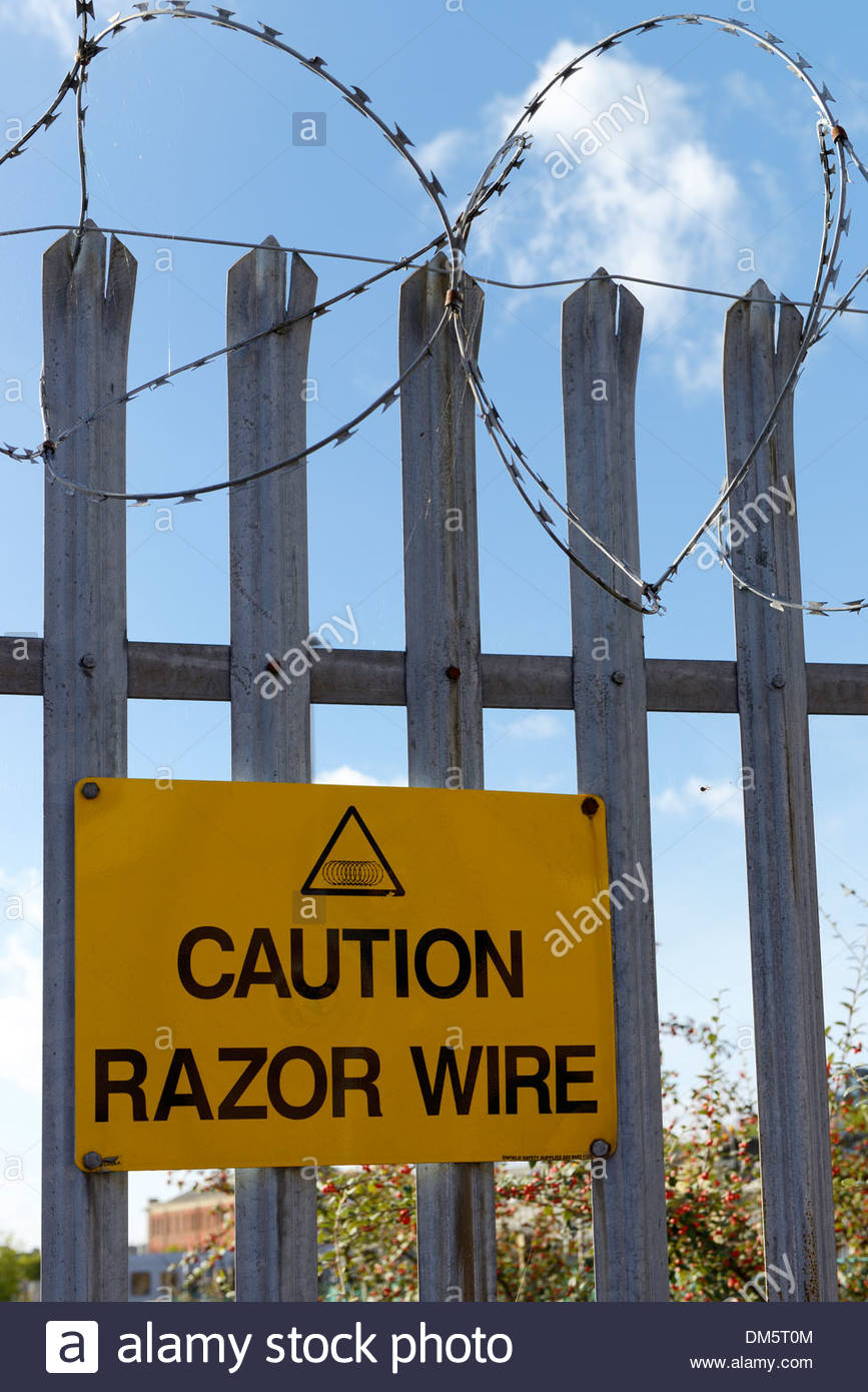 Warning Razor Wire High Resolution Stock Photography and Images - Alamy