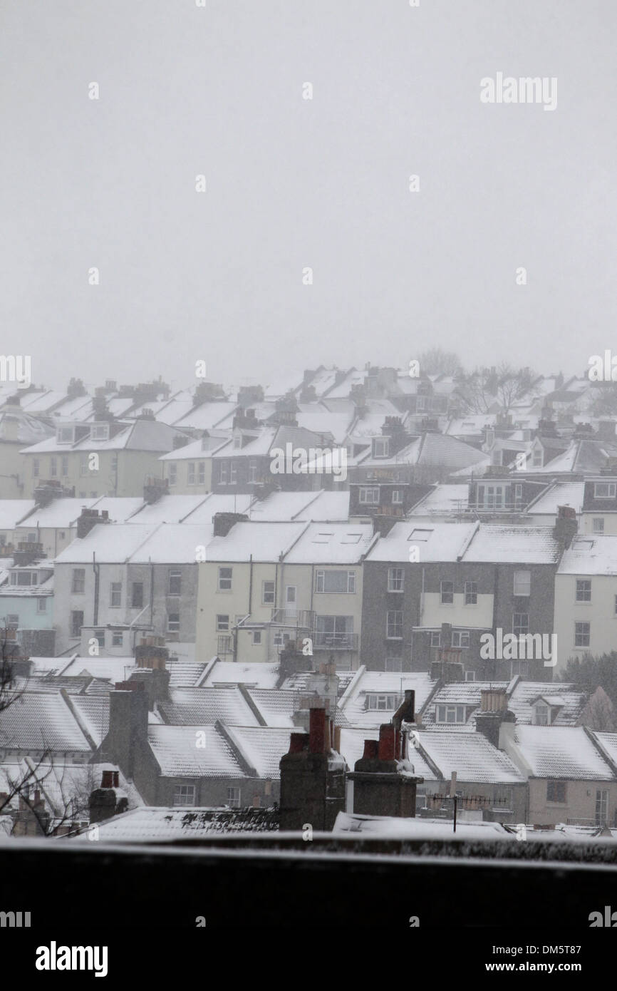 Heavy snow pictured in Brighton, East Sussex Stock Photo - Alamy
