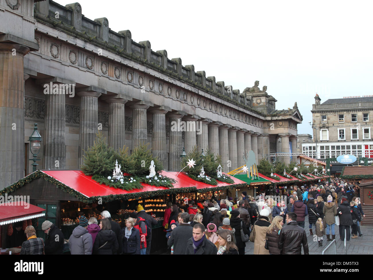 outdoor Christmas market Edinburgh Scotland November 2013 Stock Photo ...