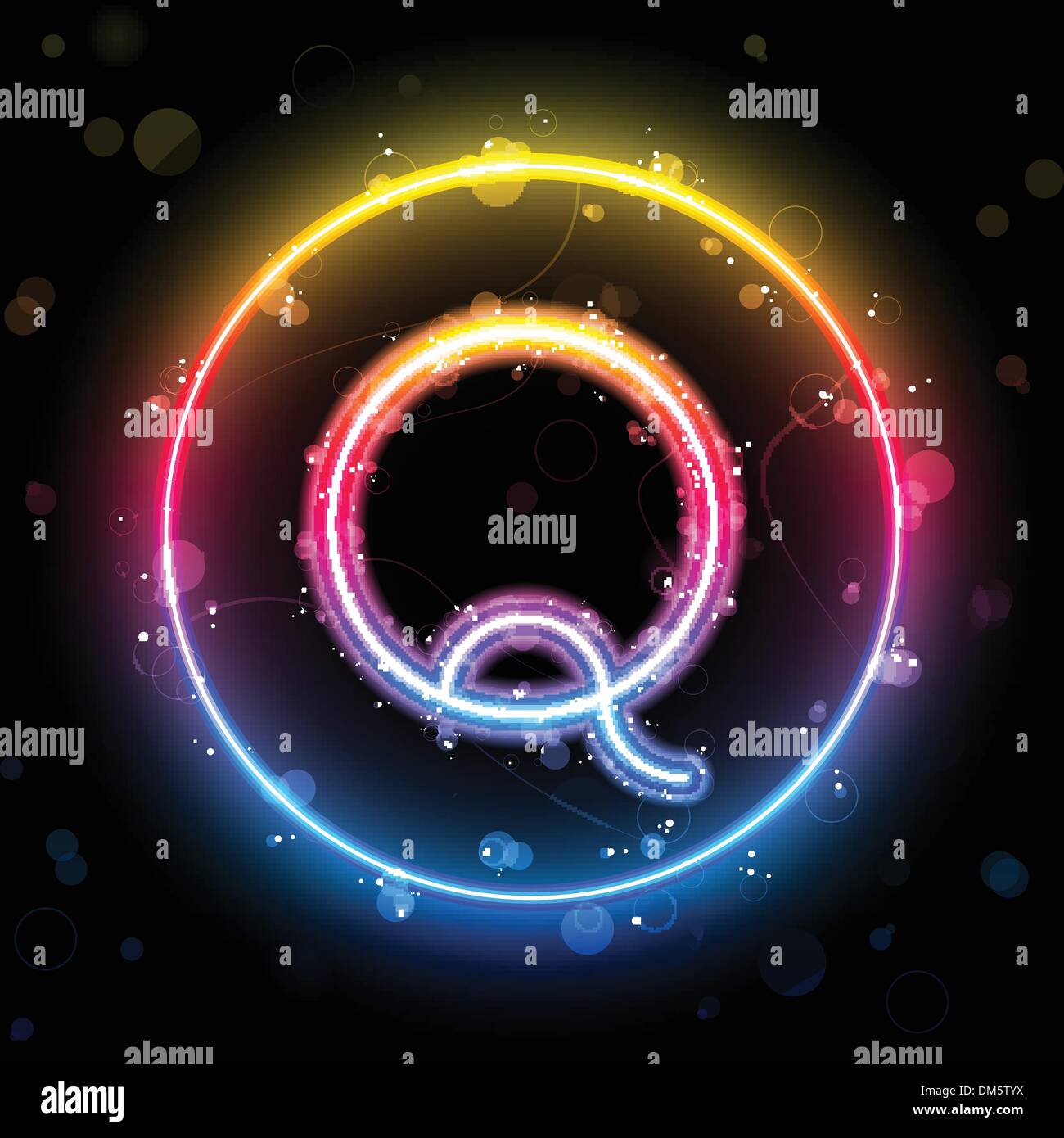 Neon letter q Stock Vector Images - Alamy