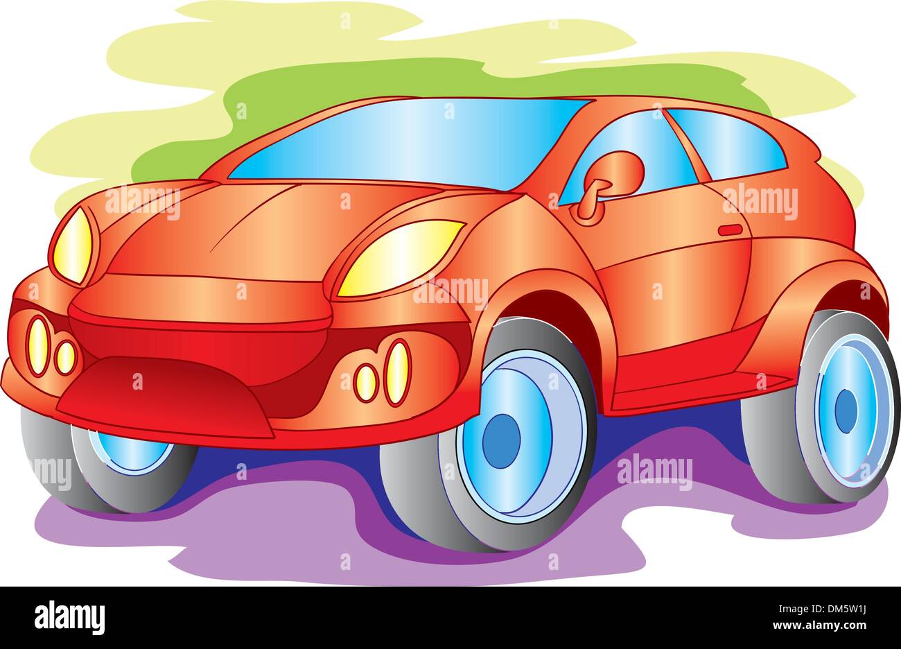 Bright red car Stock Vector Images - Alamy