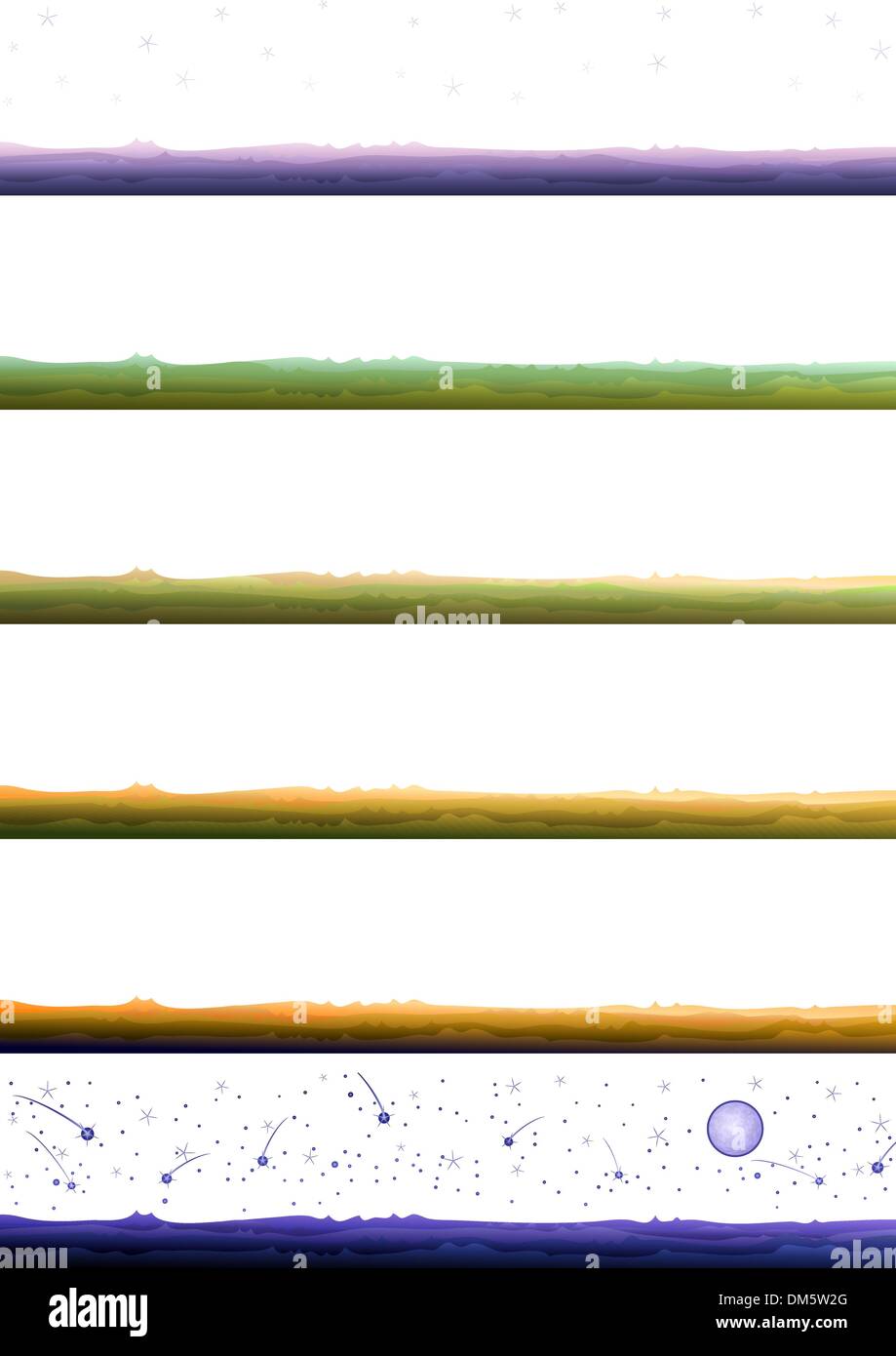 Day cycle - same landscape at different times Stock Vector Image & Art ...