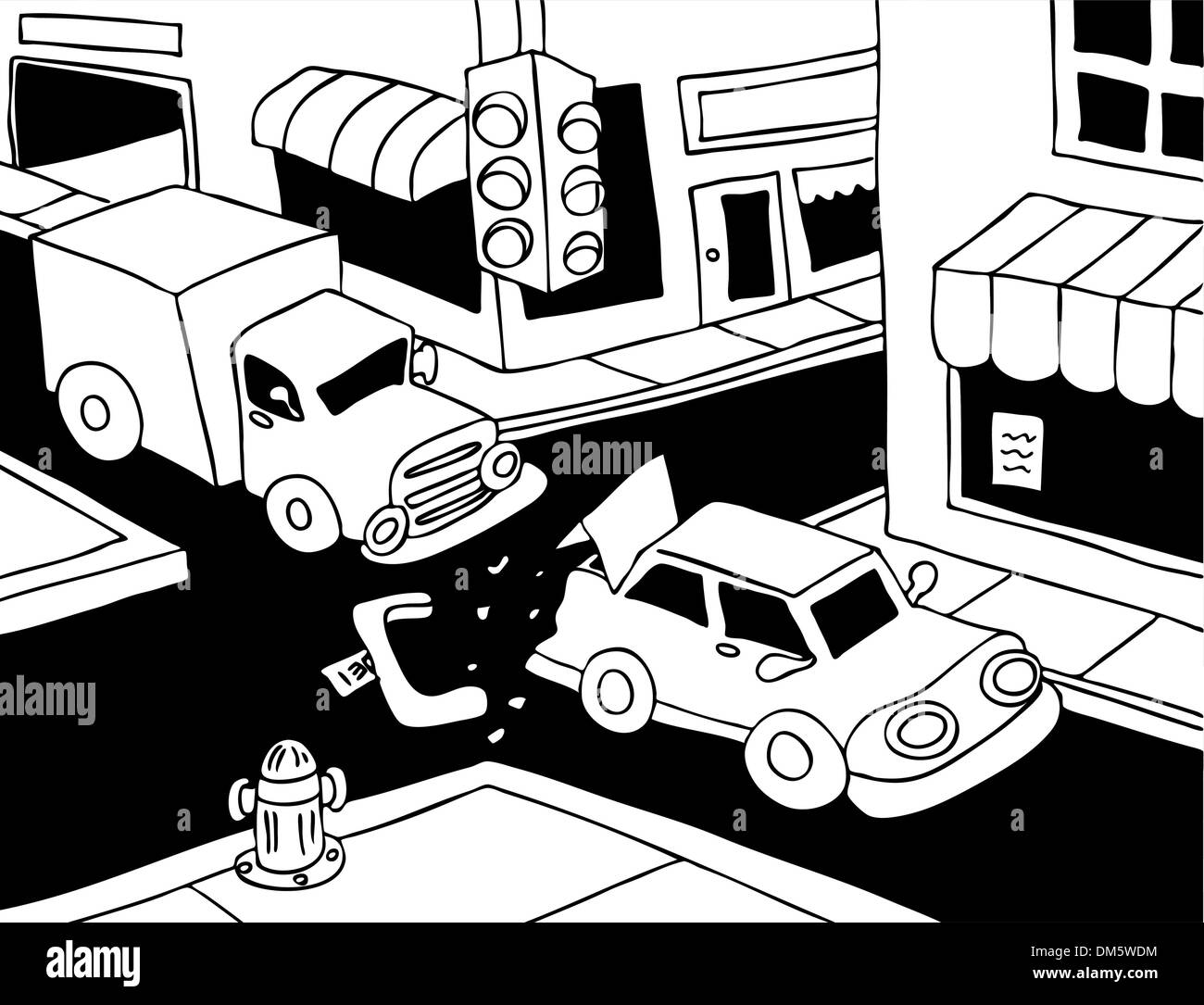 Rear end accident crash damage Stock Vector Images - Alamy