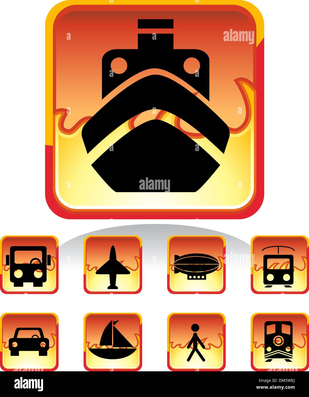 Transportation Buttons - Fire Stock Vector Image & Art - Alamy