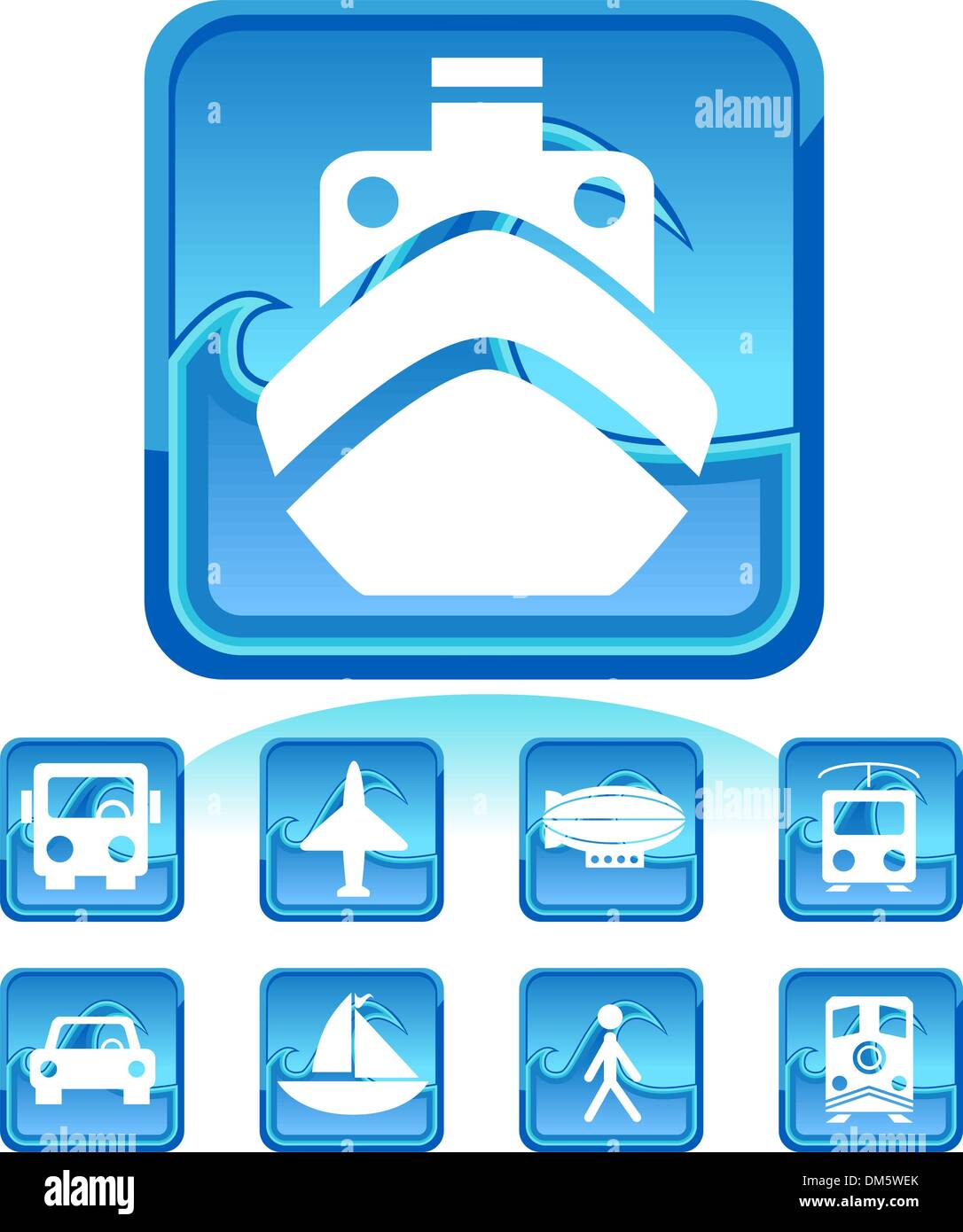 Transportation Buttons - Water Stock Vector Image & Art - Alamy